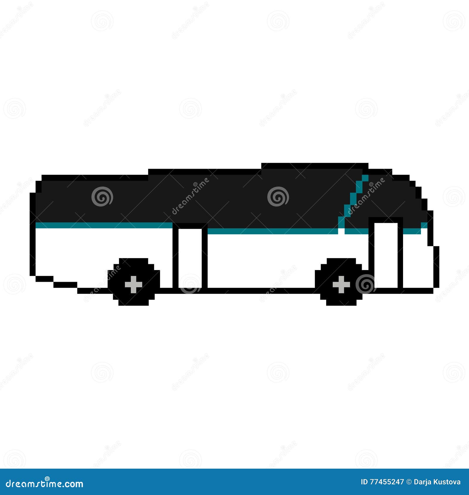 Pixel bus. stock vector. Illustration of pixelated, travel - 77455247