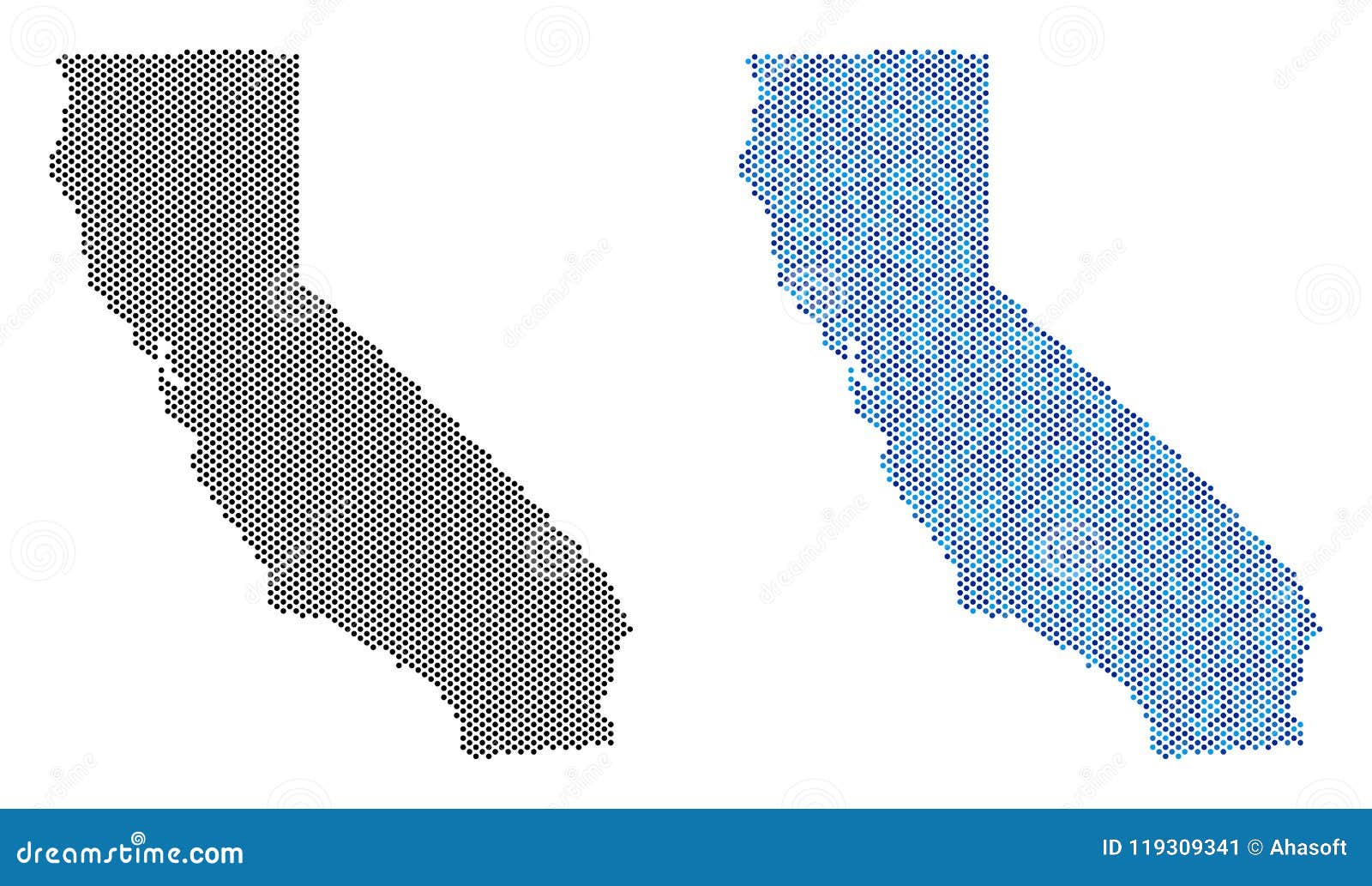Dotted California Map Abstractions Stock Vector - Illustration of ...