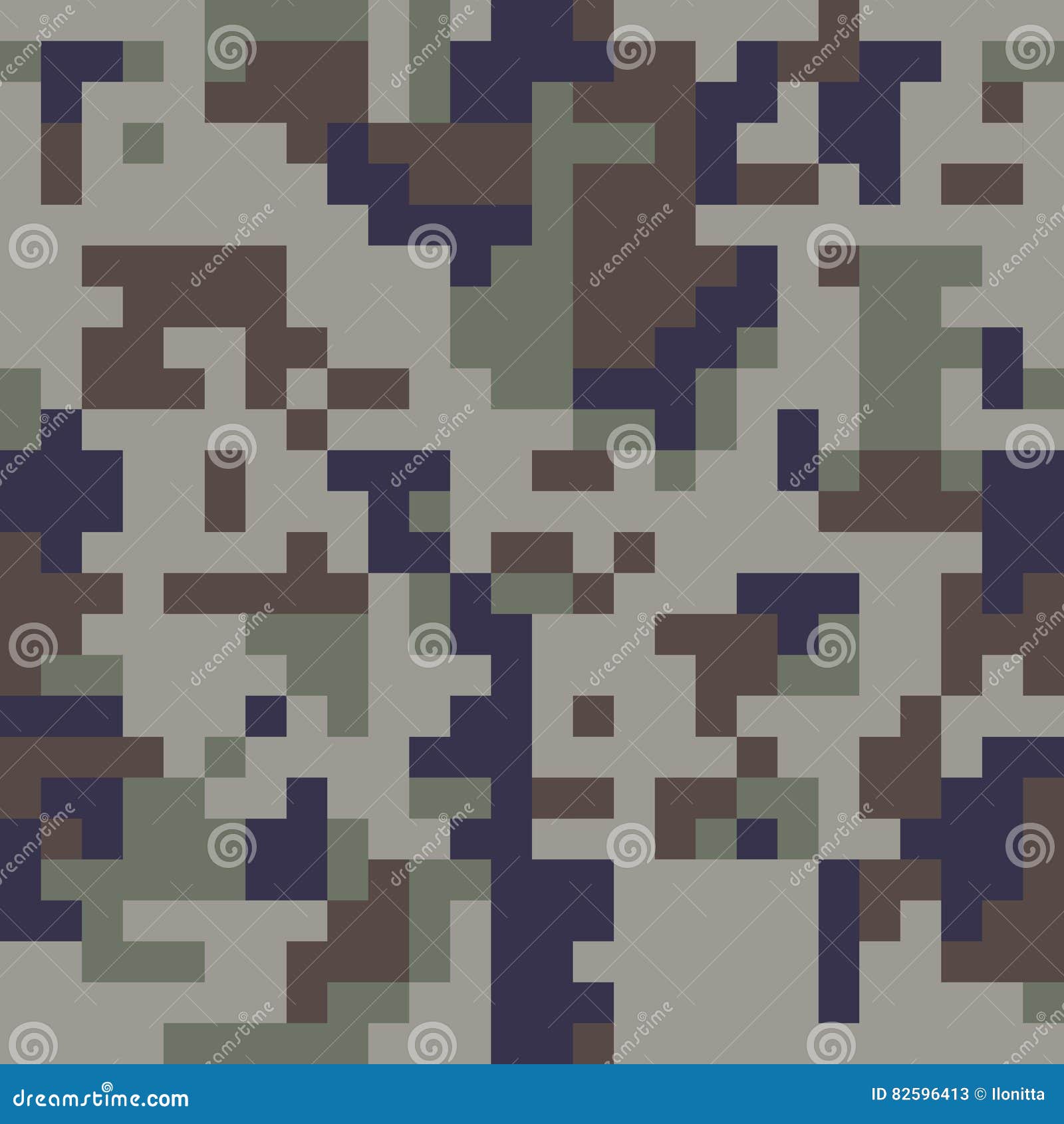 Pixel Camo Seamless Pattern. Blue Camouflage Stock Vector ...