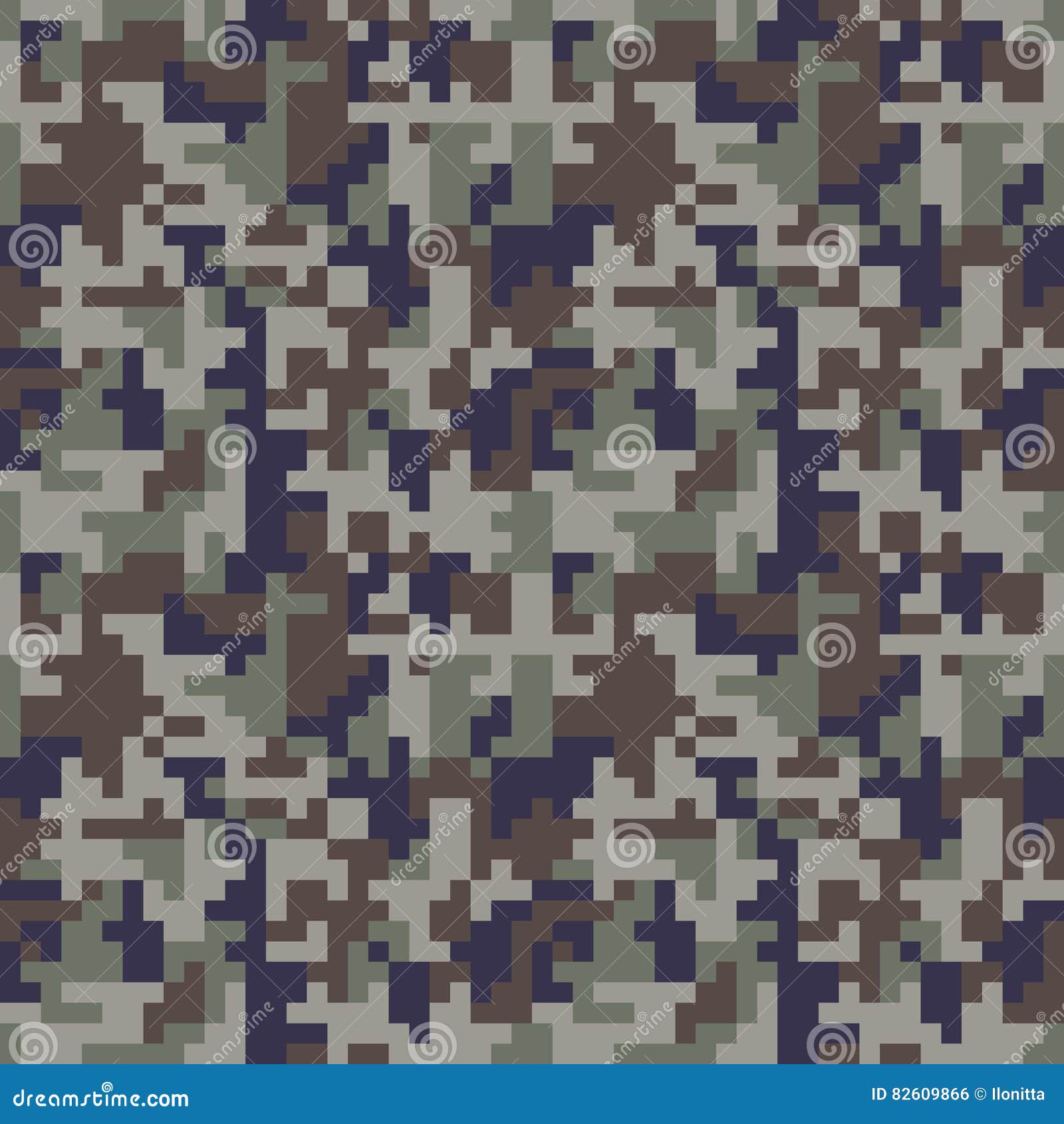 Pixel Camo Seamless Pattern. Blue Camouflage Stock Vector ...