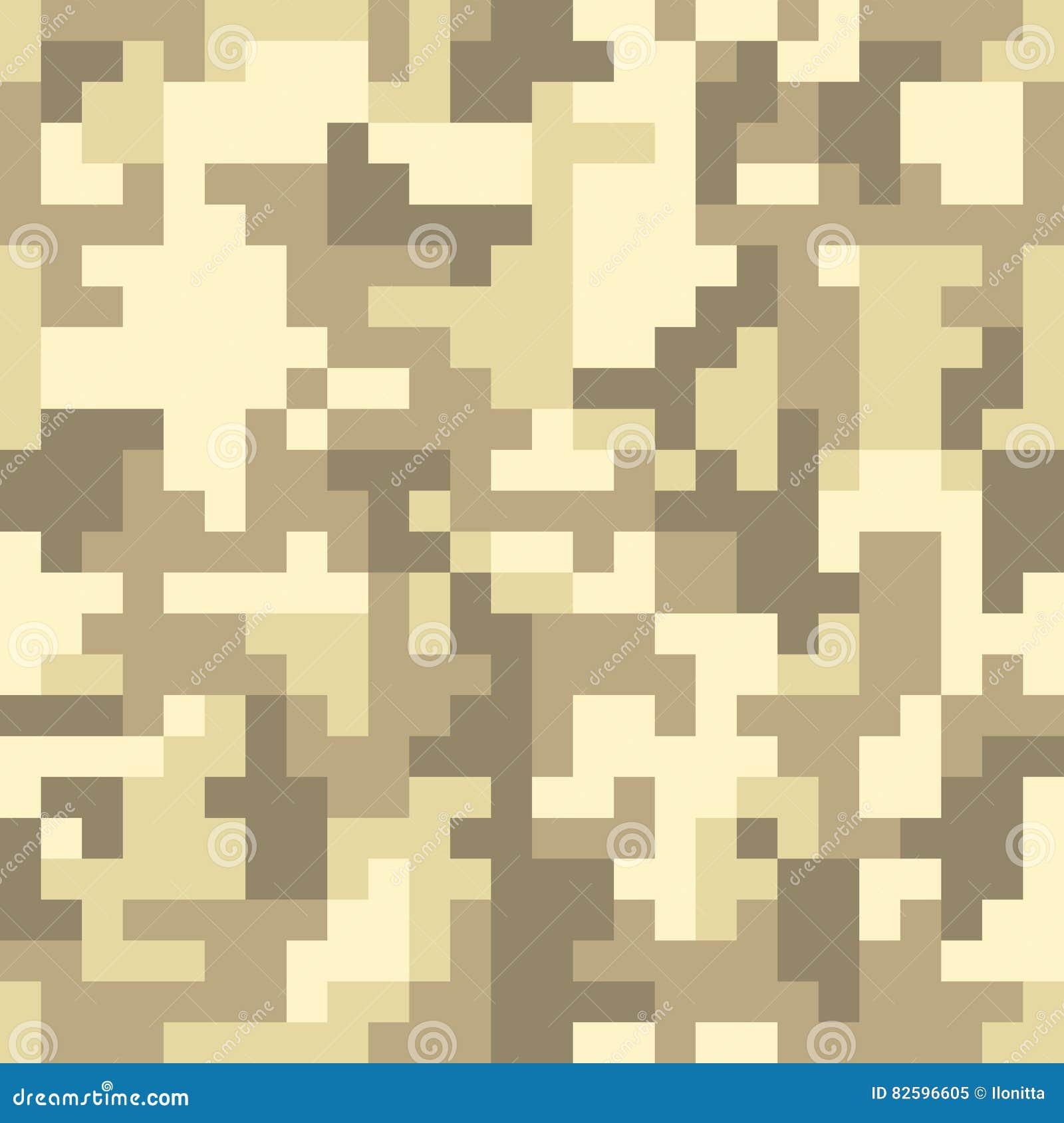 Pixel Camo Seamless Pattern. Brown Desert or Jungle Camouflage Stock ...