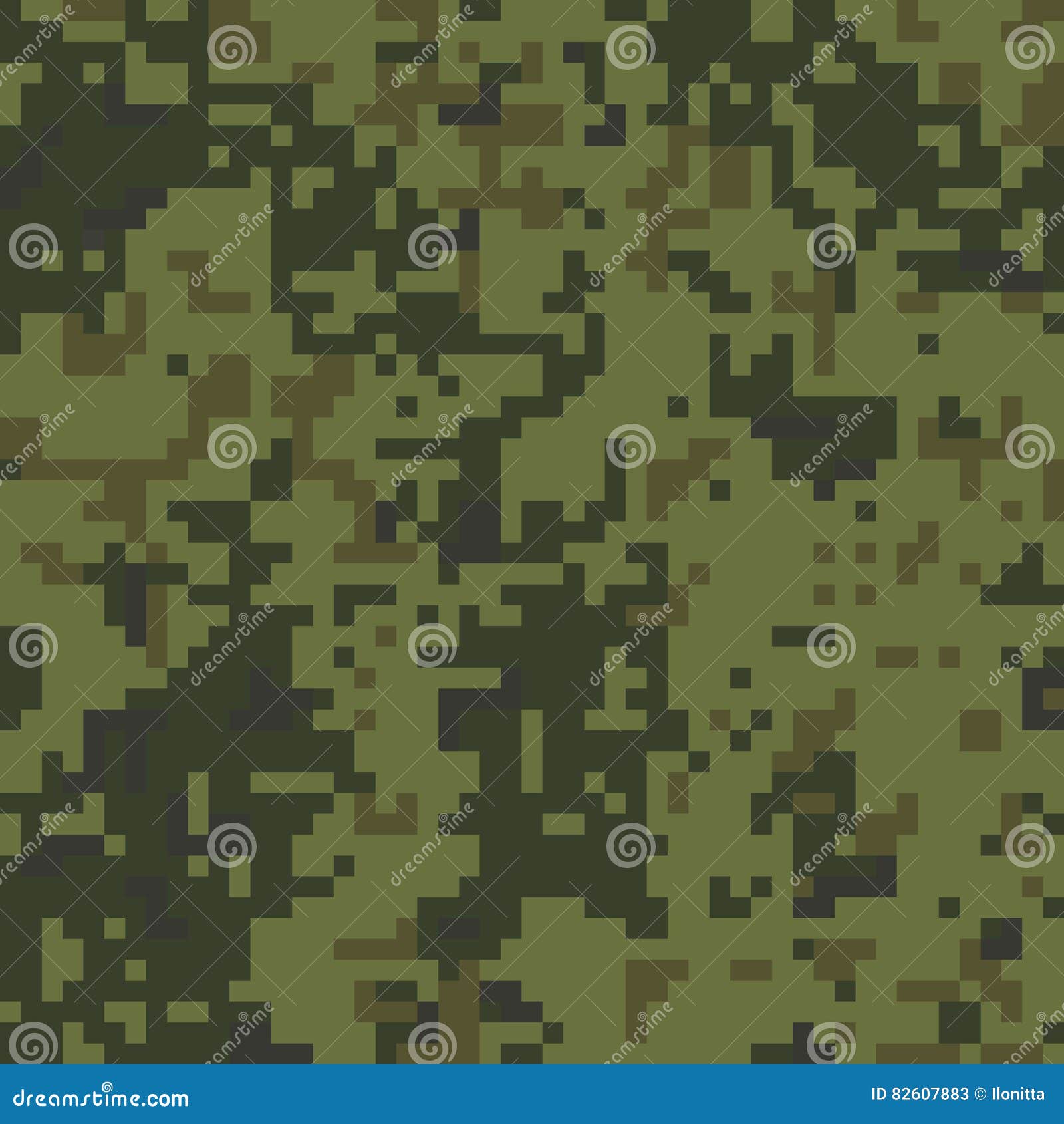 Pixel Camo Seamless Pattern. Green Forest Camouflage Stock Vector ...