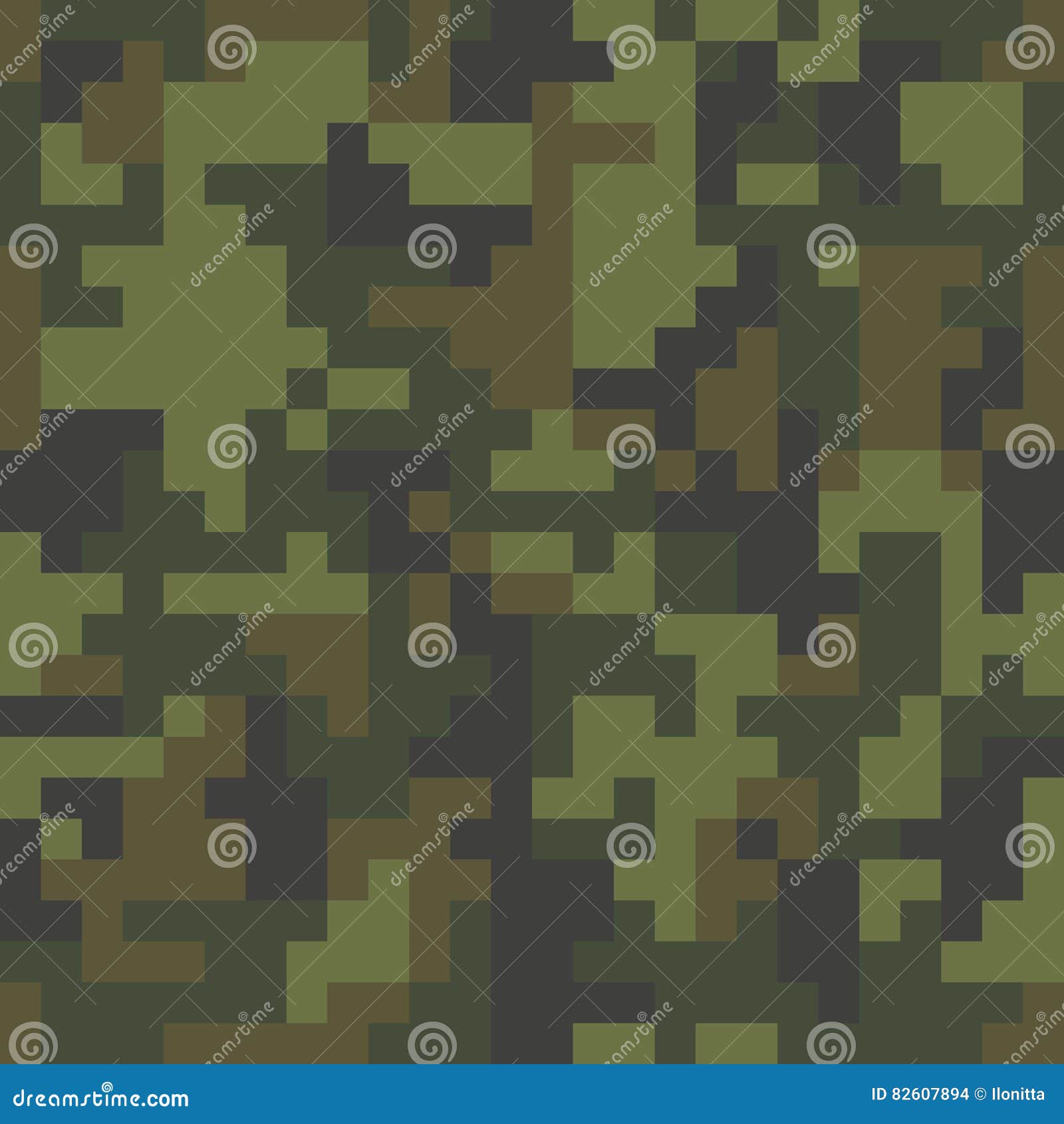 Pixel Camo Seamless Pattern. Green Forest Camouflage Stock Vector ...