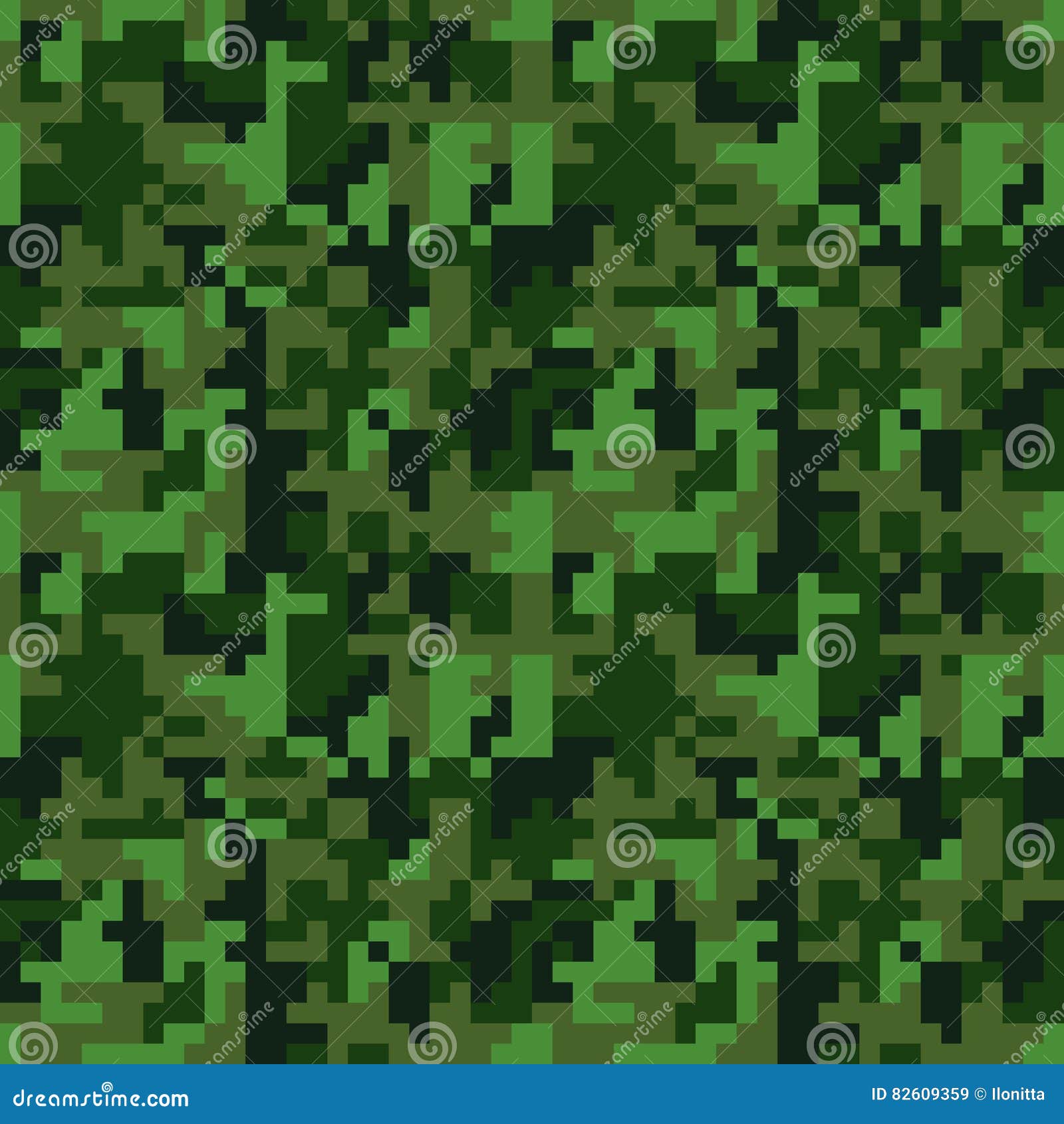Pixel Camo Seamless Pattern. Green Forest Camouflage Stock Vector ...