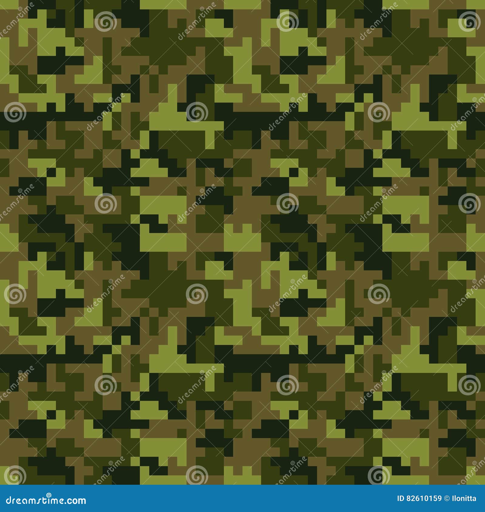 Pixel Camo Seamless Pattern. Green Forest Camouflage Stock Vector ...