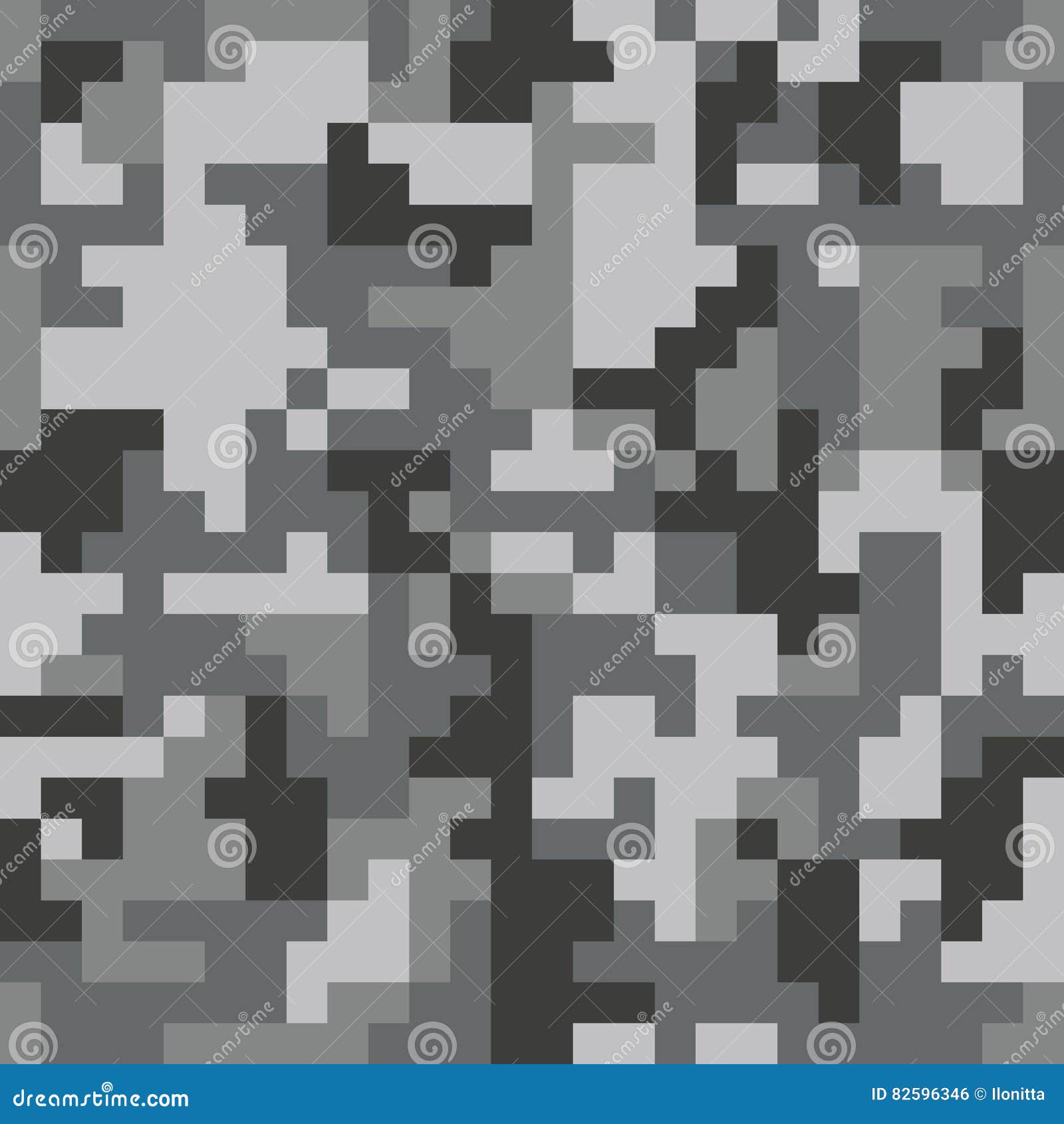 Pixel Camo Seamless Pattern. Grey Urban Camouflage Stock Vector ...
