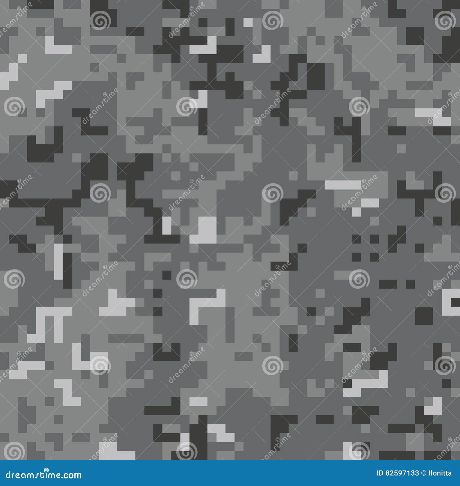 Pixel Camo Seamless Pattern. Grey Urban Camouflage Stock Vector ...