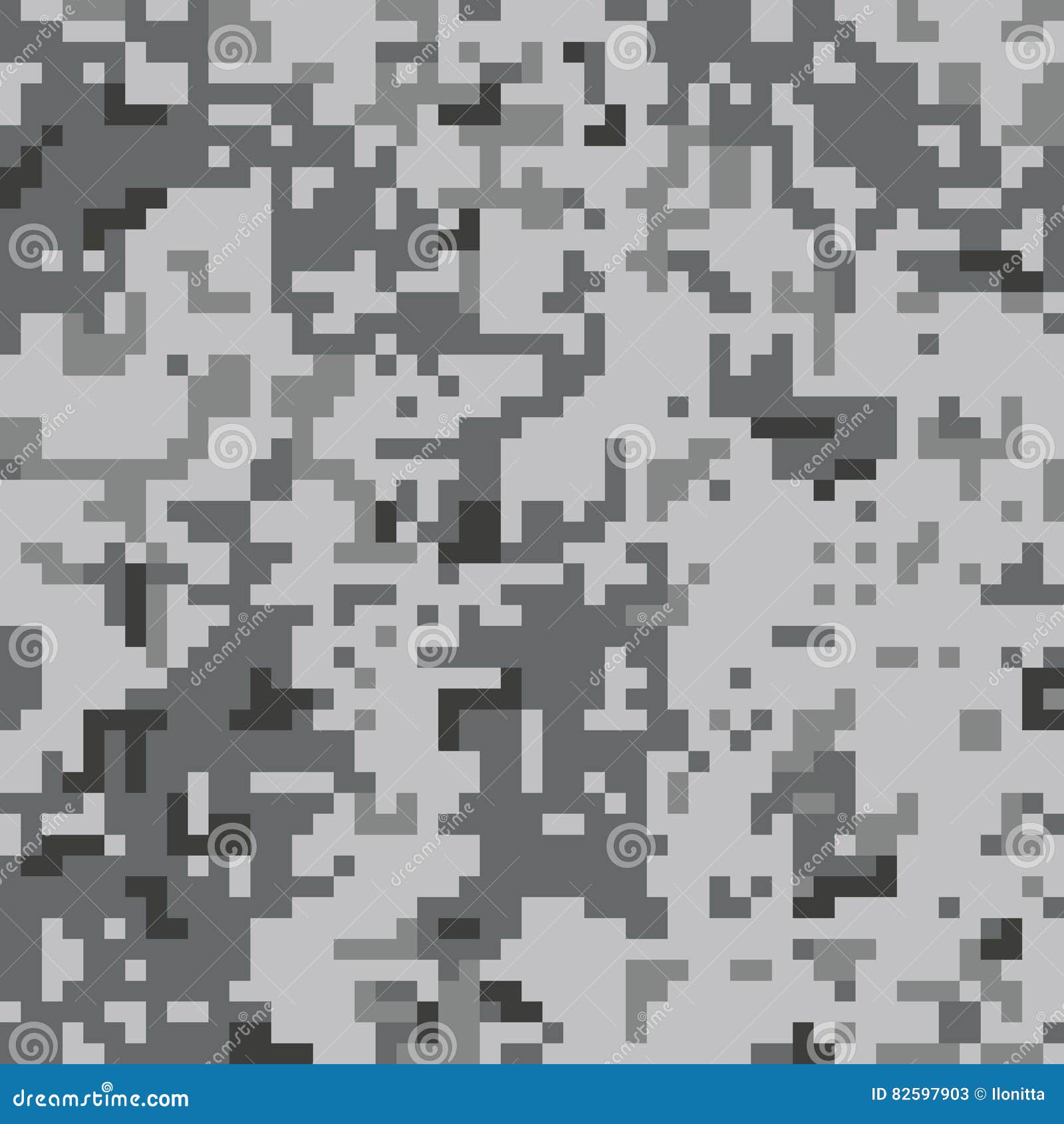 Pixel Camo Seamless Pattern. Grey Urban Camouflage Stock Vector ...