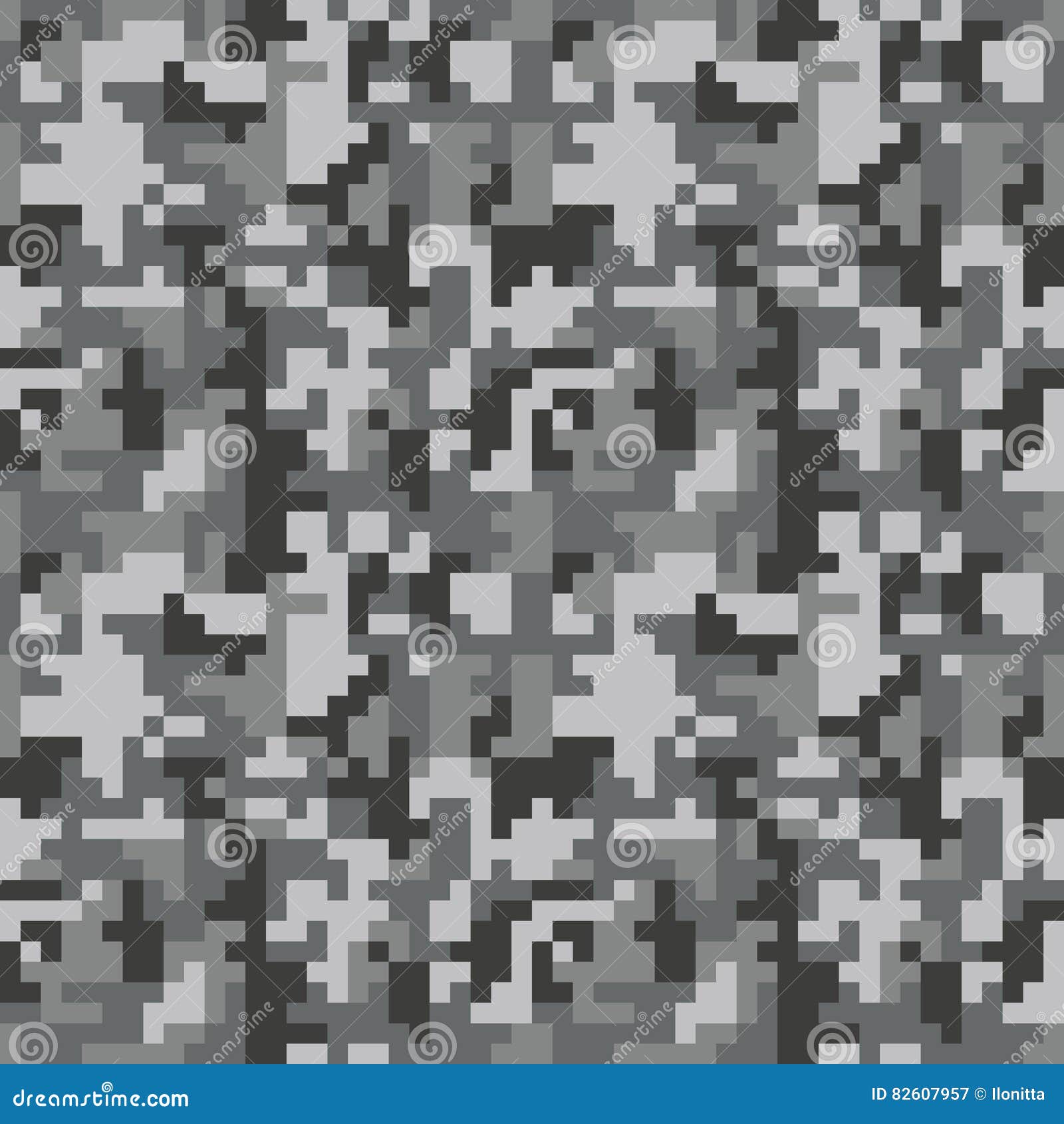 Pixel Camo Seamless Pattern. Grey Urban Camouflage Stock Vector ...