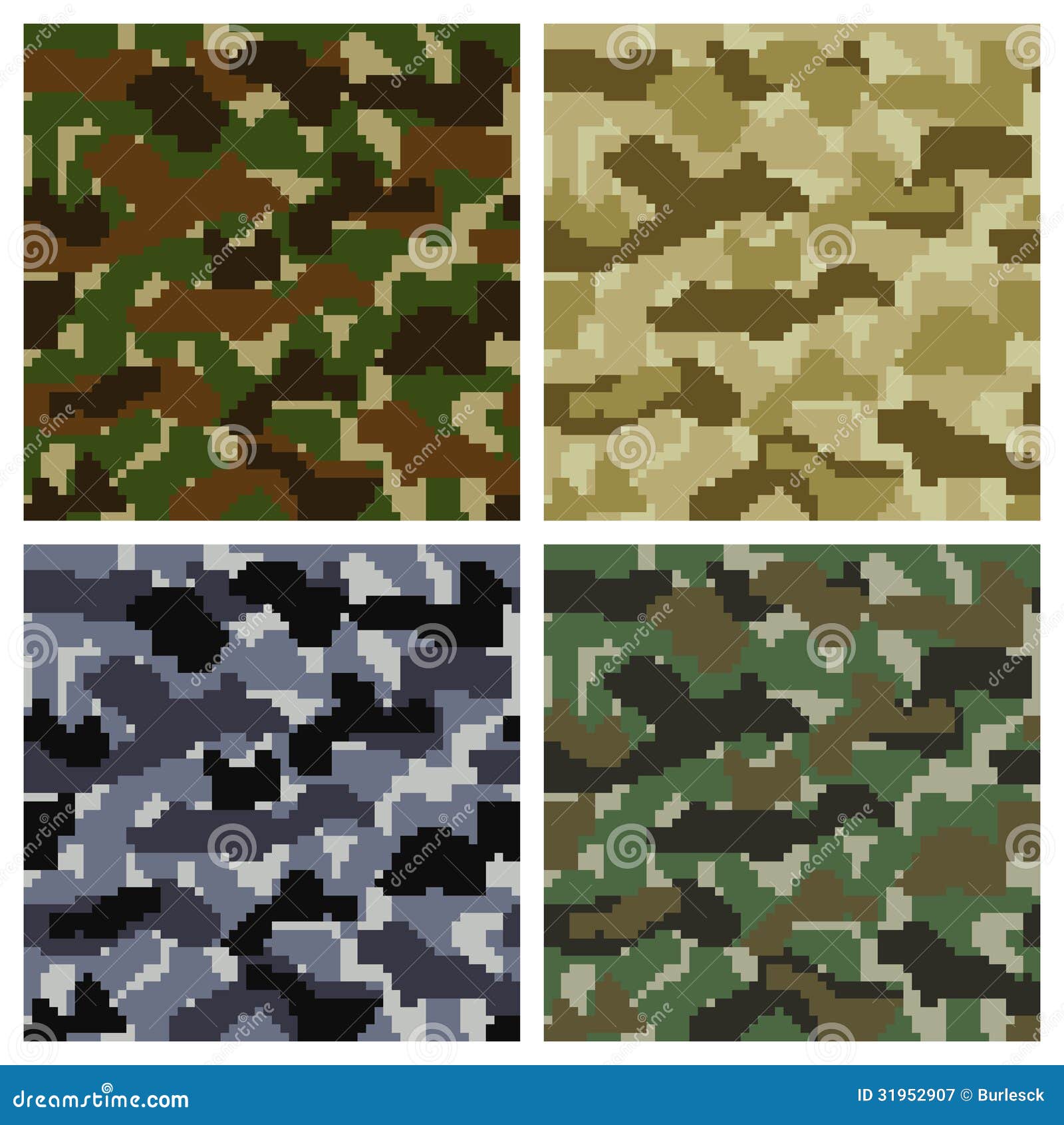 Pixel Camouflage Pattern, Military Seamless Uniform Print For Fabric ...