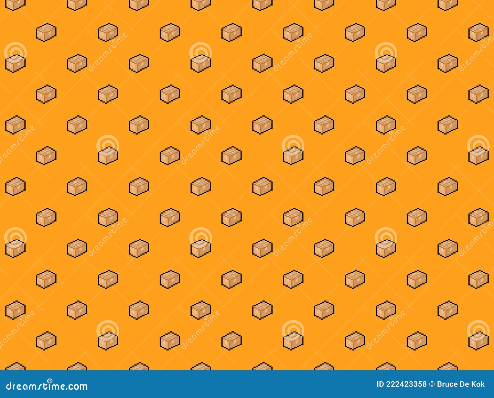 Pixel Cardboard Box Background - Seamless Pattern Stock Illustration ...