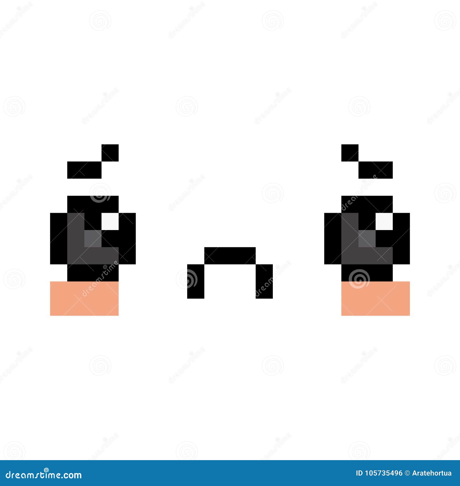 Pixel Cartoon Sad Face stock illustration. Illustration of game - 105735496