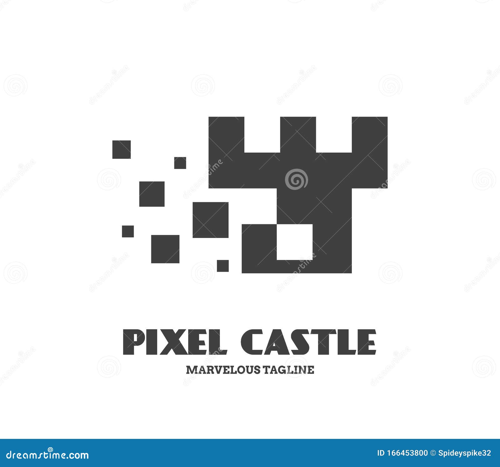 Pixel Castle Abstract Logo. Isolated Vector Illustration Stock Vector ...