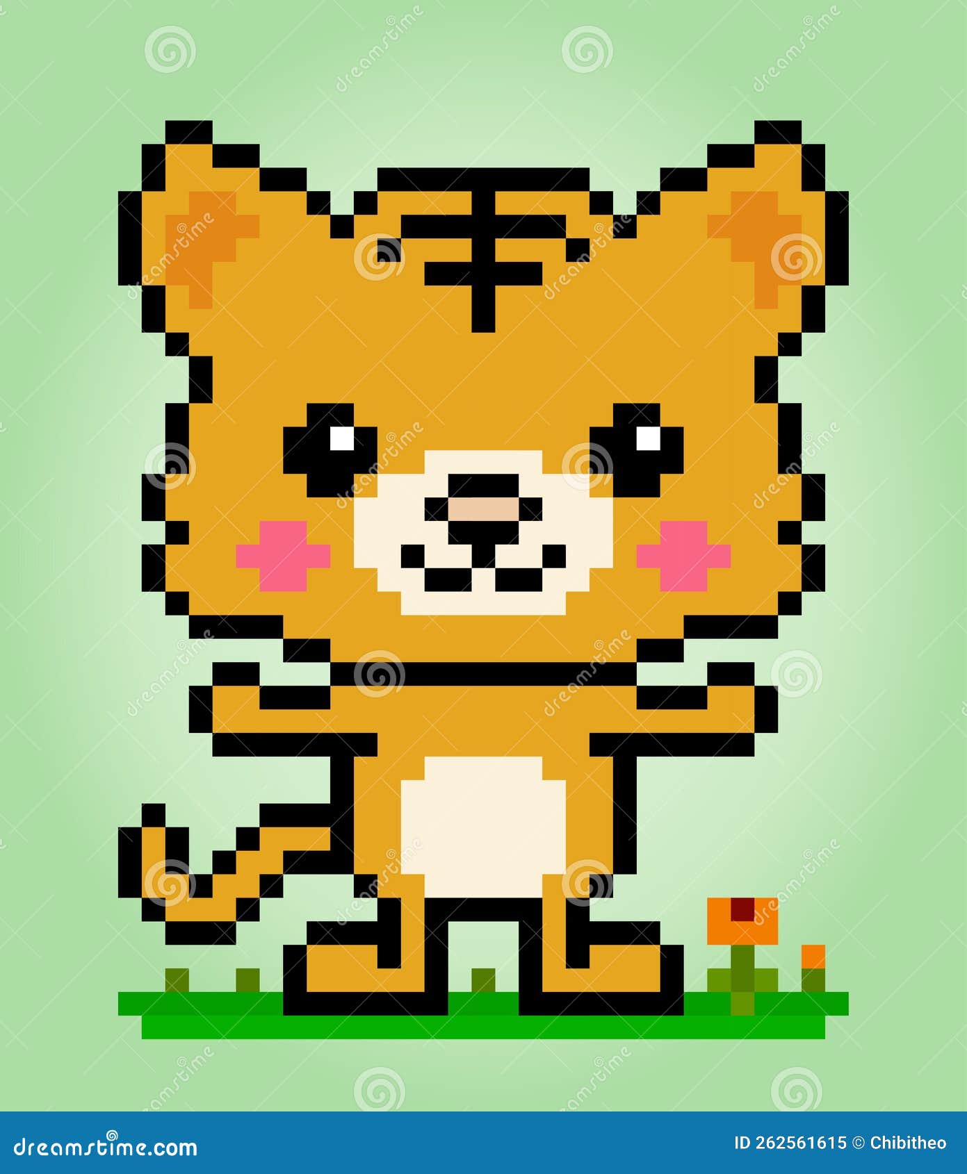 Pixel Cat 8 Bit. Pixel Animals in Vector Illustrations Stock Vector ...