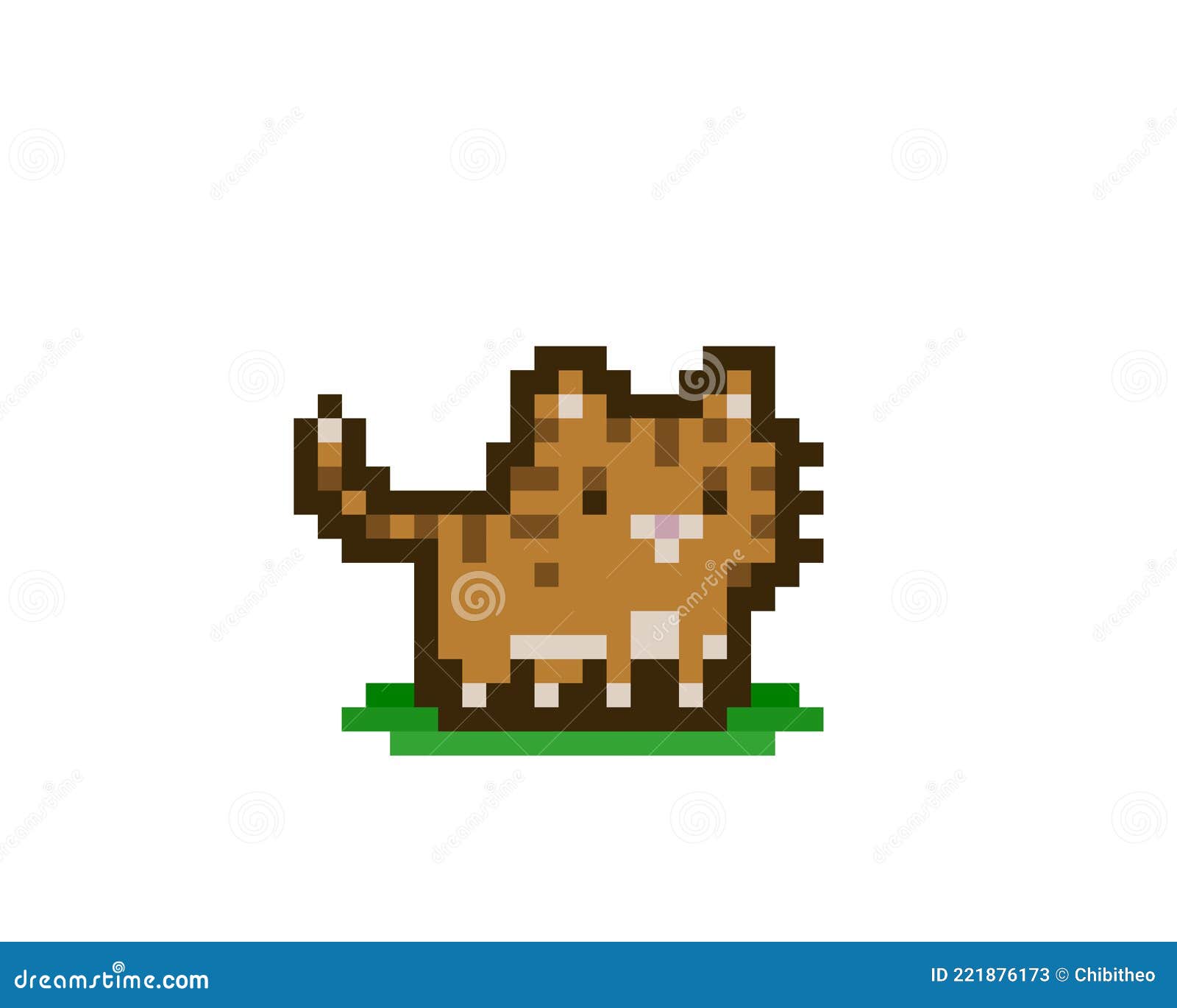 Pixel cat image Vector stock vector. Illustration of 8bit - 221876173
