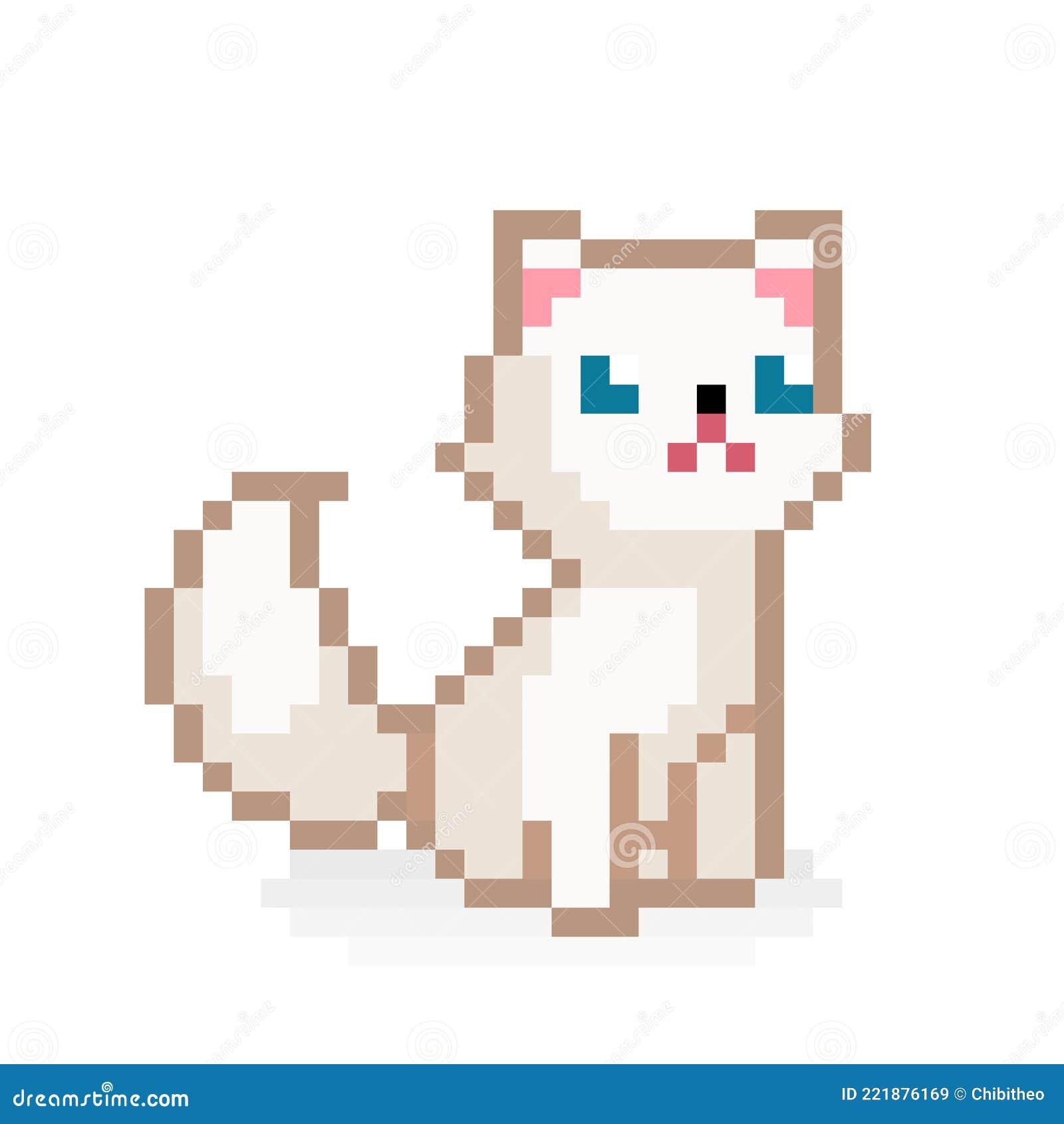 Pixel cat image Vector stock vector. Illustration of design - 221876169