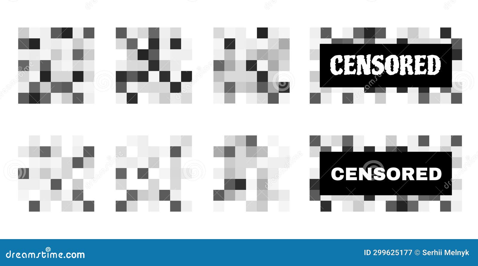 Pixel censored signs stock vector. Illustration of information - 299625177