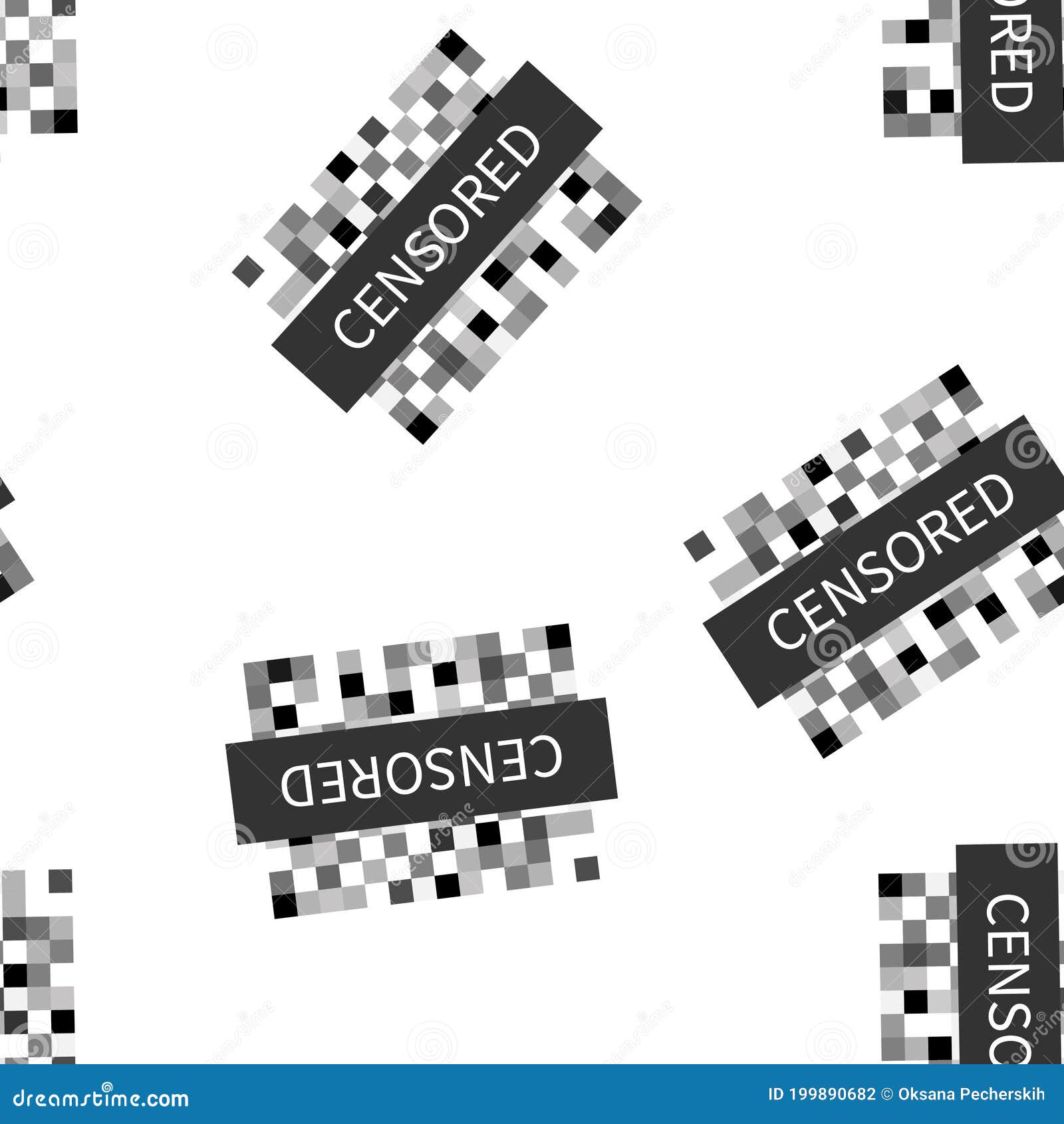 Pixel Censorship Vector Icon On Transparent Background | CartoonDealer ...