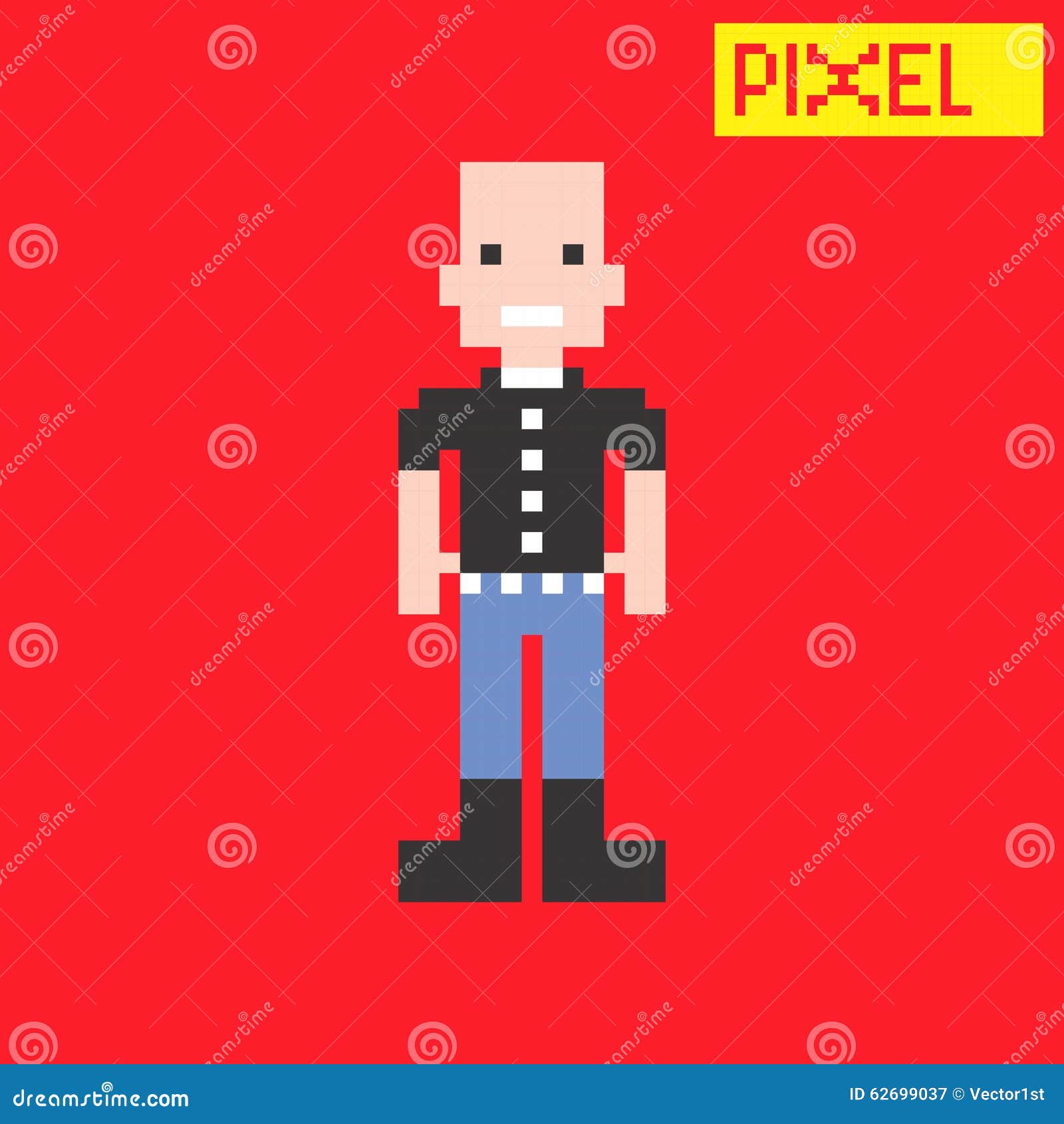Pixel character stock vector. Illustration of character - 62699037