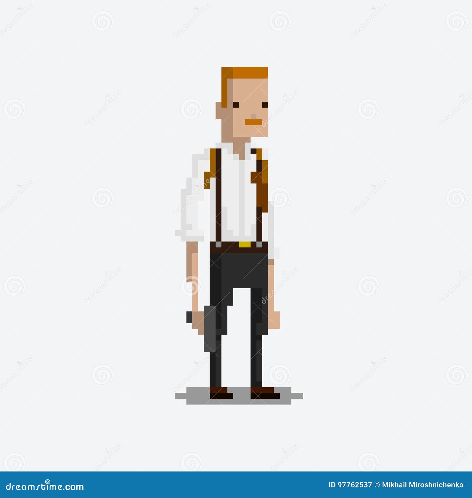 Pixel Character of a Policeman Detective Stock Vector - Illustration of ...