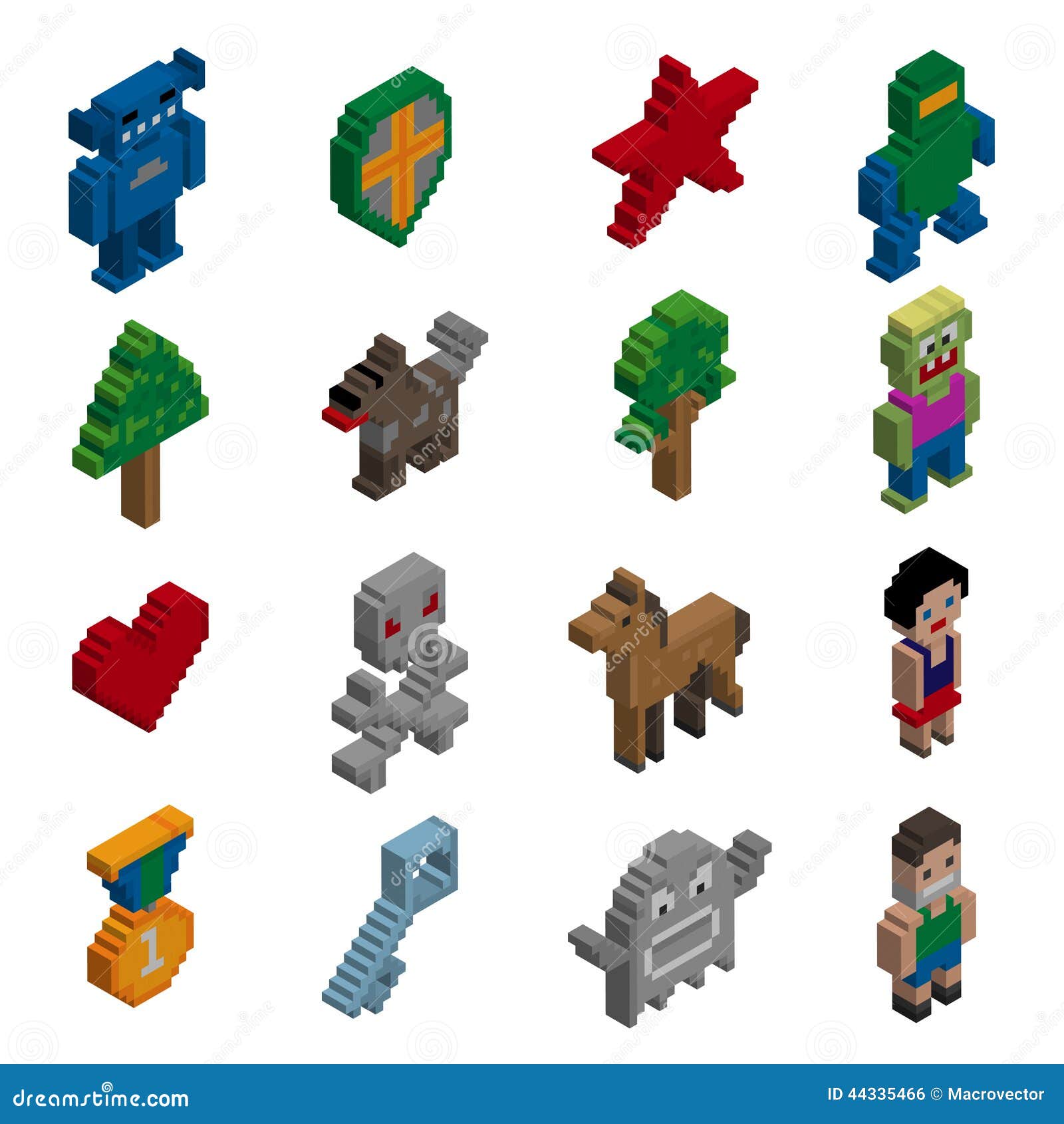 Pixel characters isometric stock vector. Illustration of avatar - 44335466