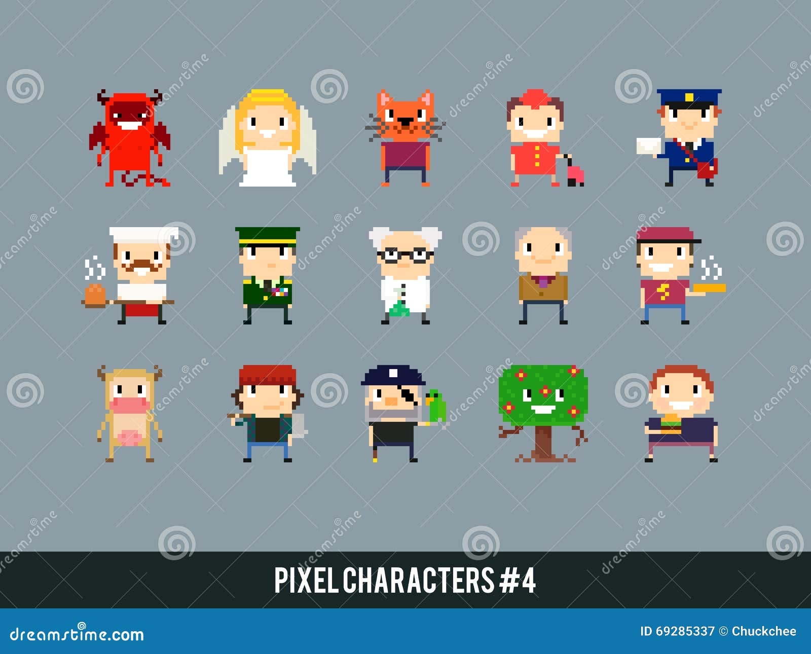 Pixel Characters stock vector. Illustration of heaven - 69285337