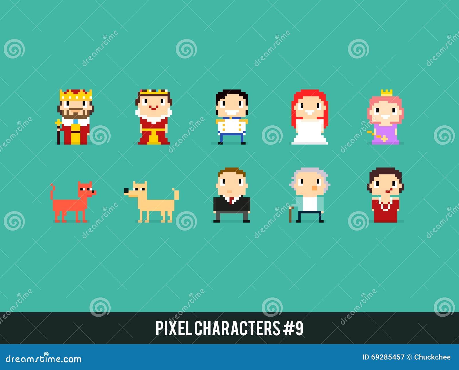 Pixel Art Prince Character. Fairytale Personage Cartoon Vector ...