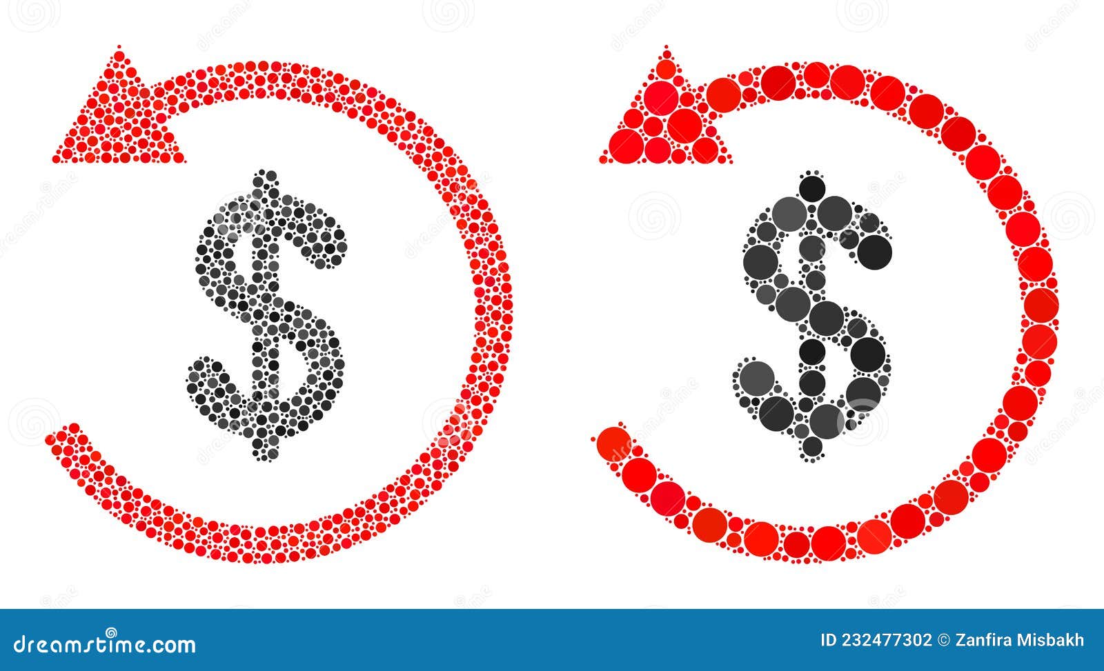 Circle Chargeback Icon Collage Stock Vector - Illustration of design ...