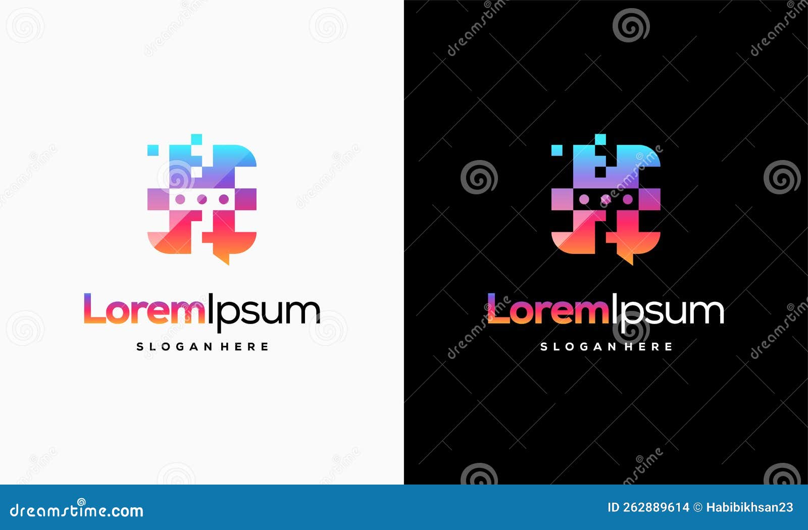 Pixel Chat Discuss Logo Designs Vector, Conversation Logo Template ...