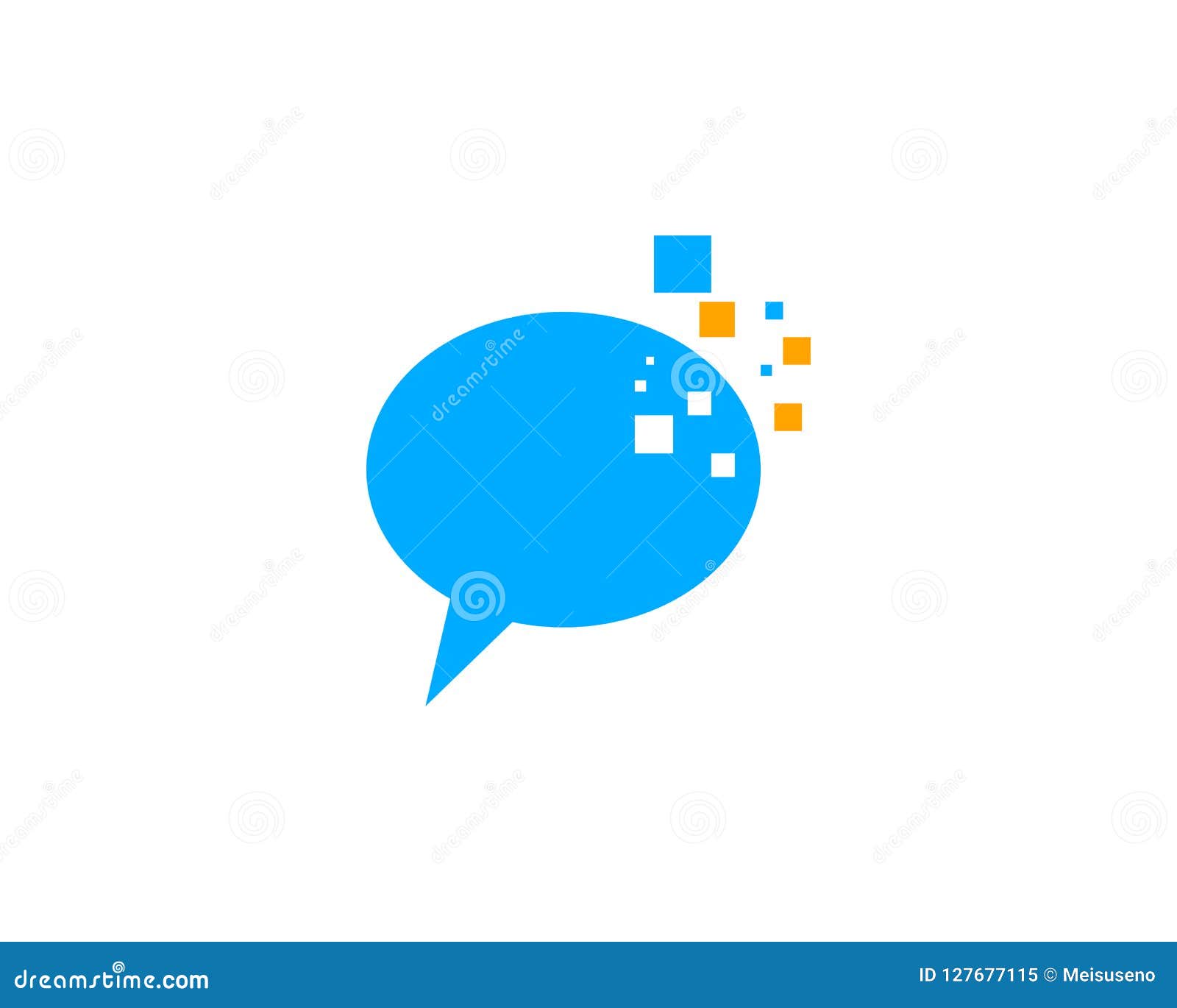 Pixel Chat Logo Design Template Stock Vector - Illustration of ...
