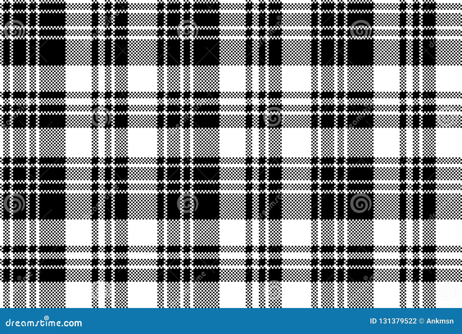 Pixel Check Fabric Texture Black White Seamless Pattern Stock Vector ...