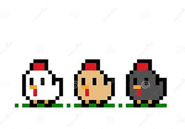 Pixel Chicken for Game Assets. Stock Vector - Illustration of player ...