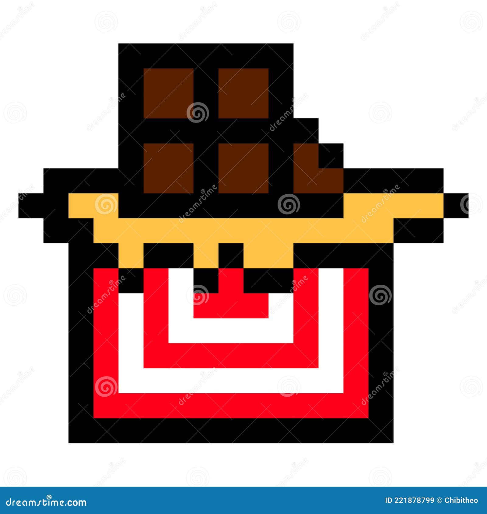 Pixel Art Chocolate Bar Nine Pieces Stock Photo | CartoonDealer.com ...