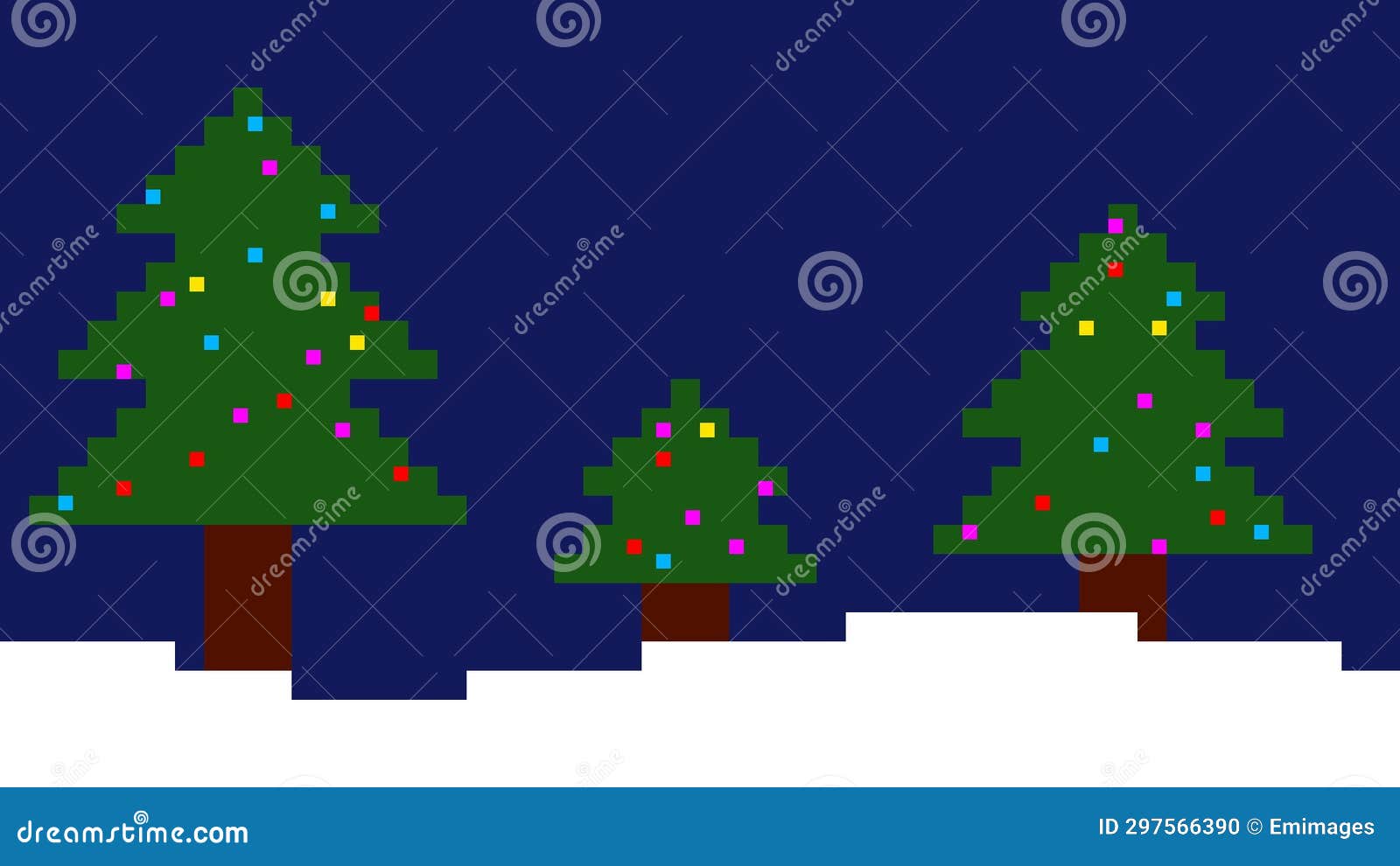 Pixel Christmas Trees with Blinking Lights Stock Footage - Video of ...