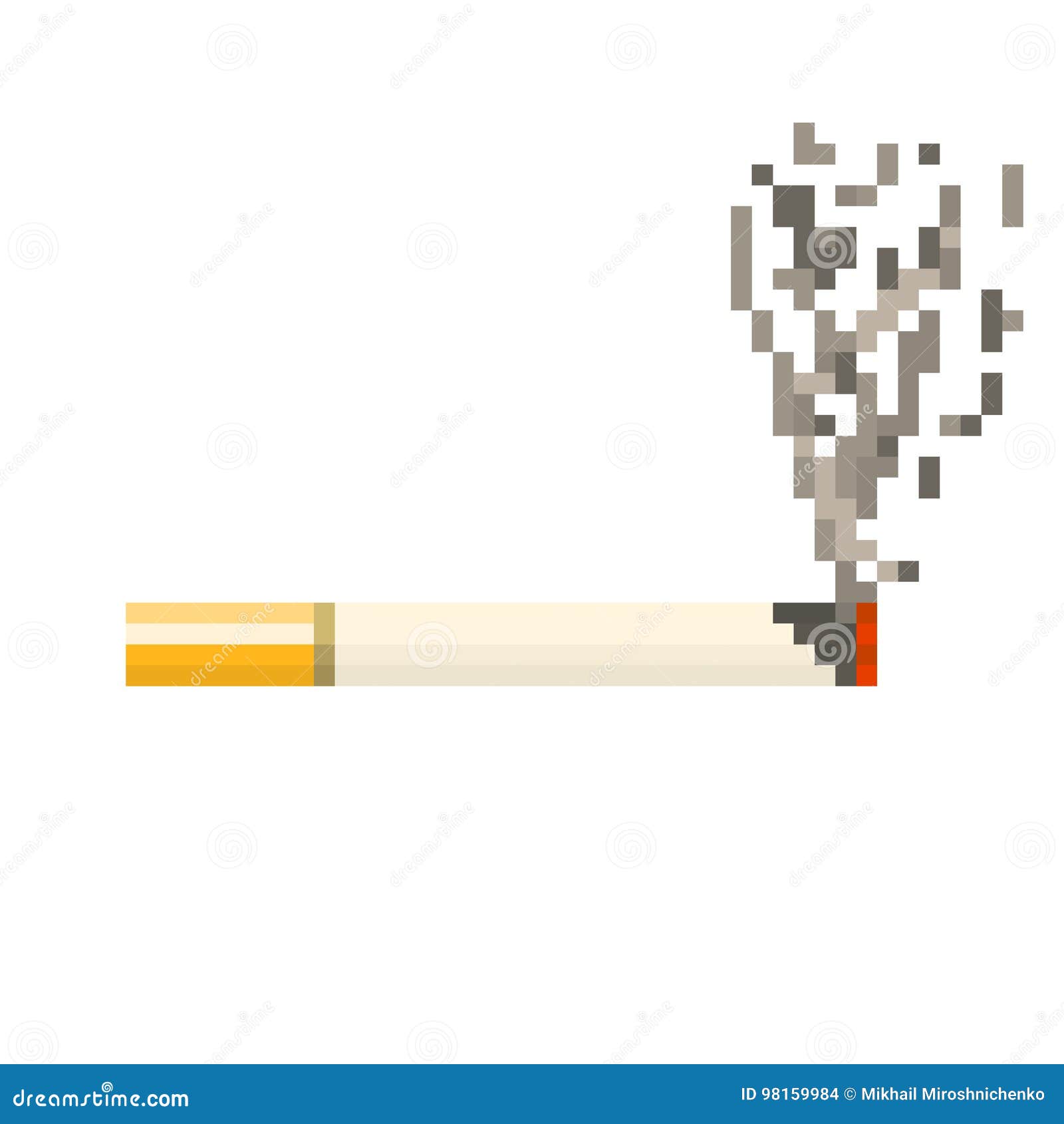 Pixel cigarette stock illustration. Illustration of retro - 98159984