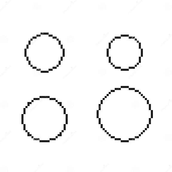 Pixel circles set stock vector. Illustration of white - 98299538