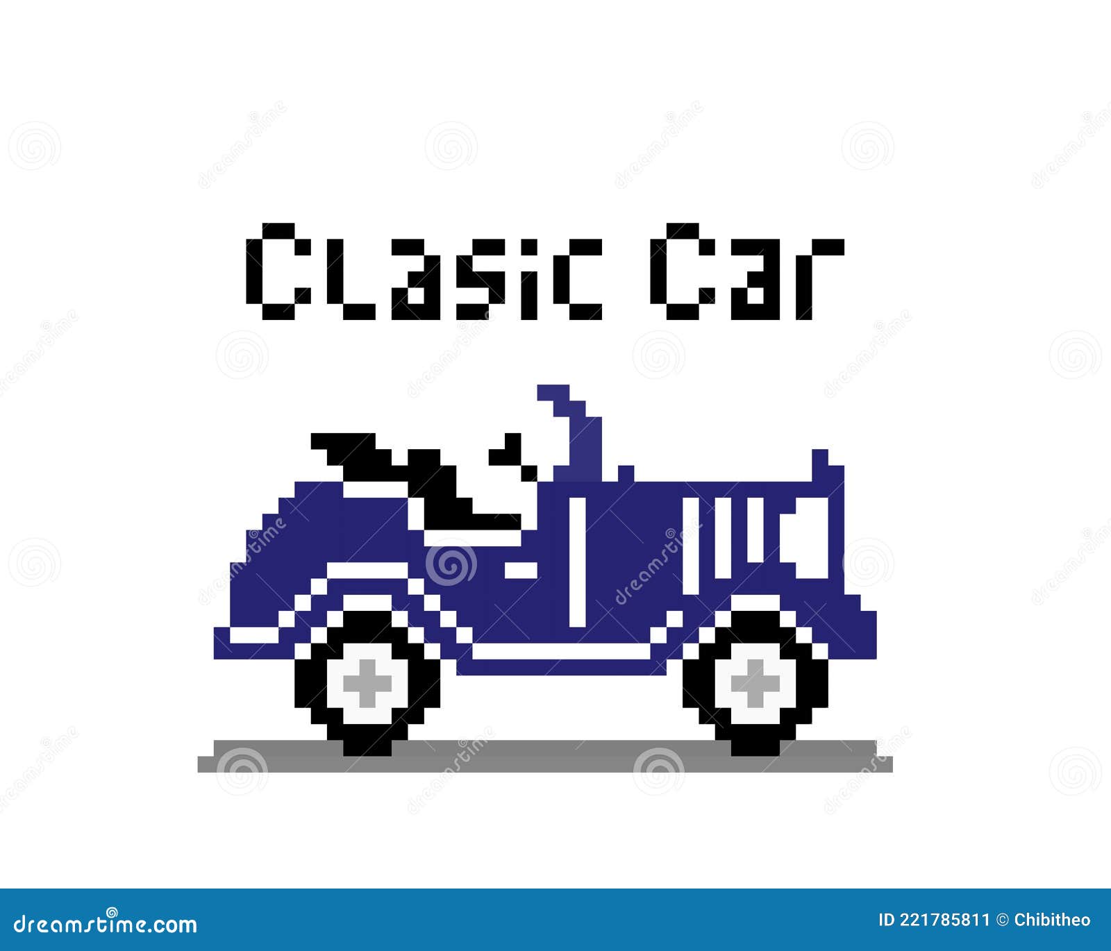 Pixel Retro Car Image for Games Stock Vector - Illustration of blue ...