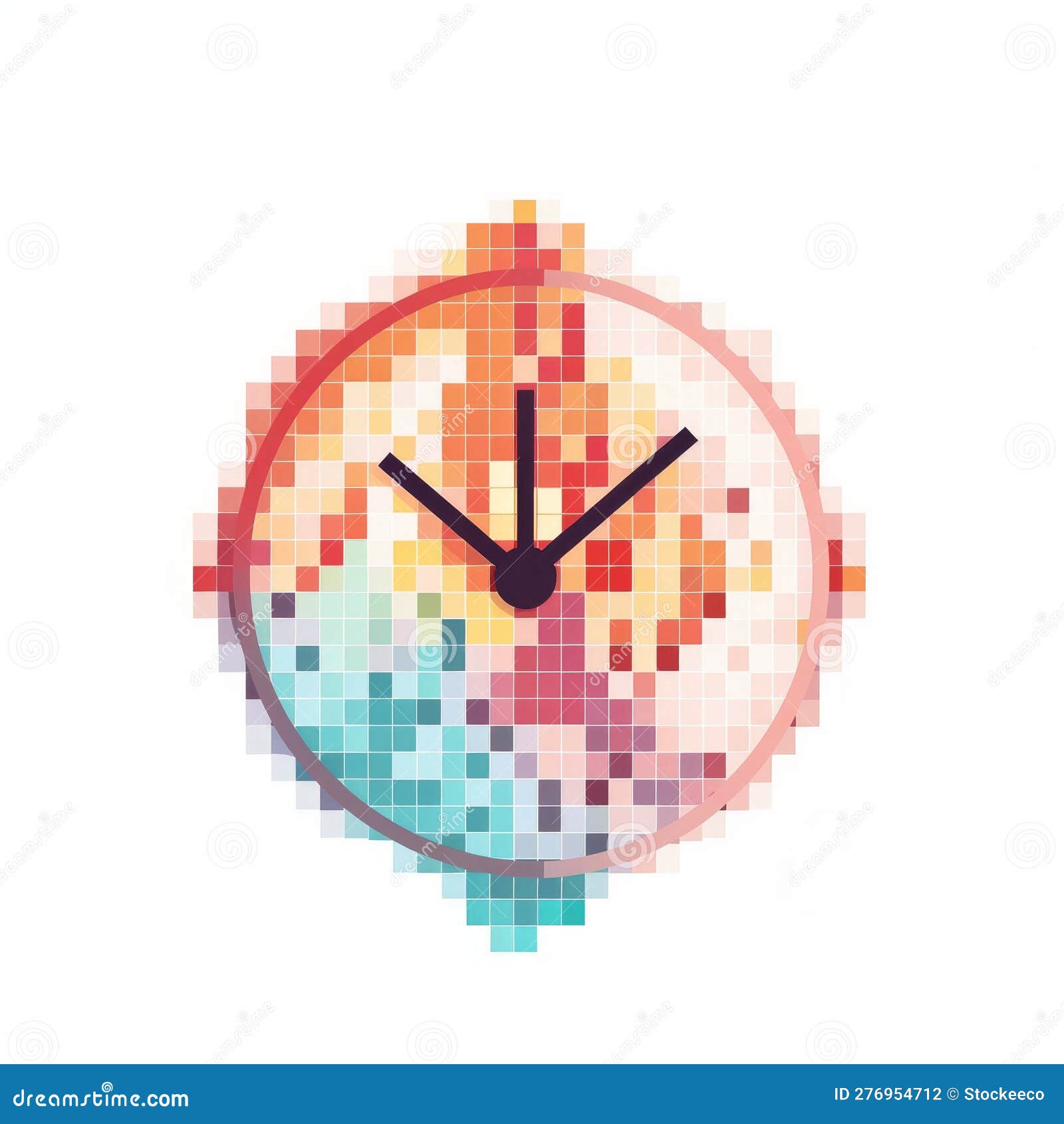 Pixel Art Clock With Vibrant Colors By Pixelplantmaster Royalty-Free ...