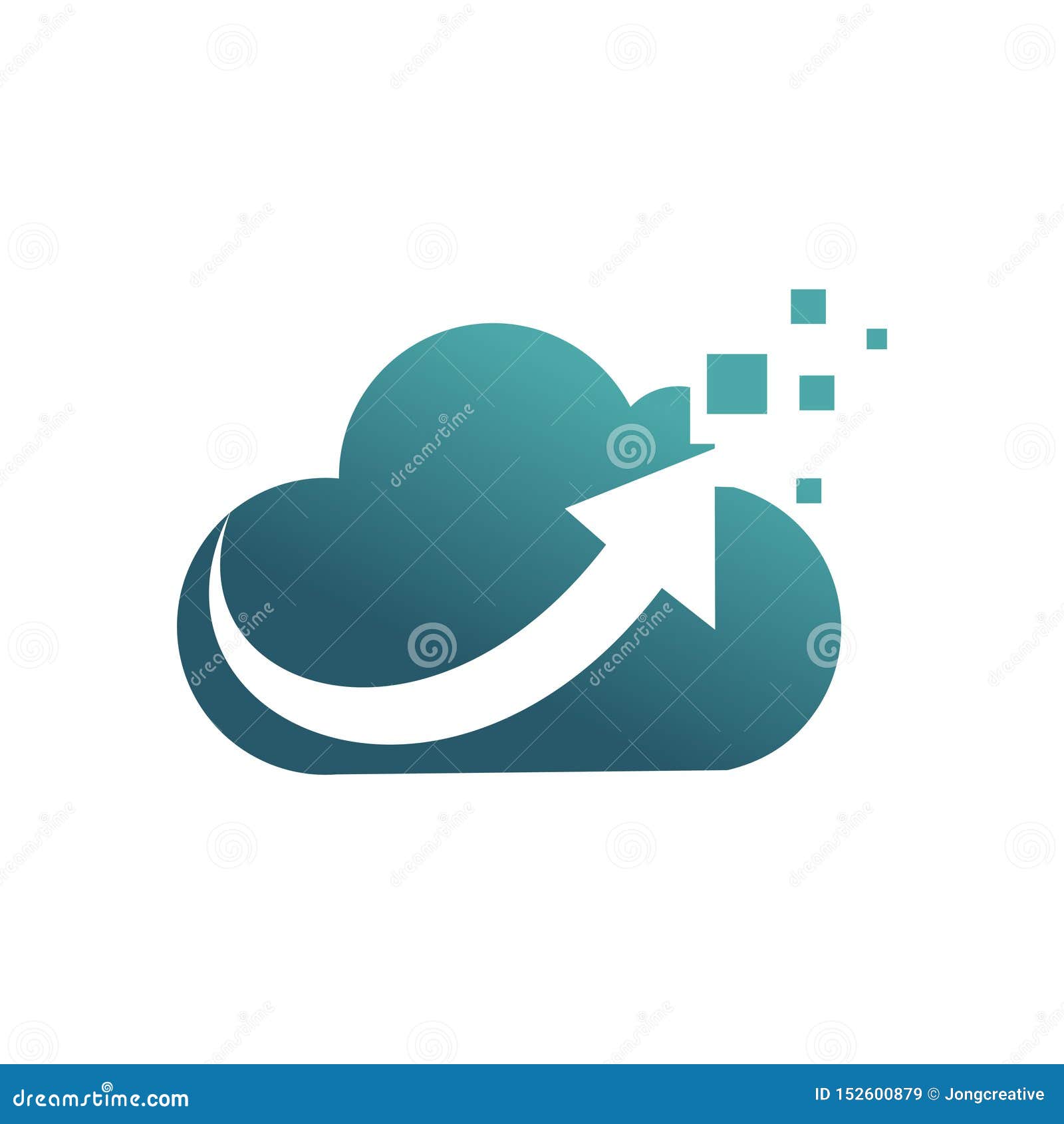 Pixel Cloud Up Arrow Internet Data Technology Logo Stock Vector ...