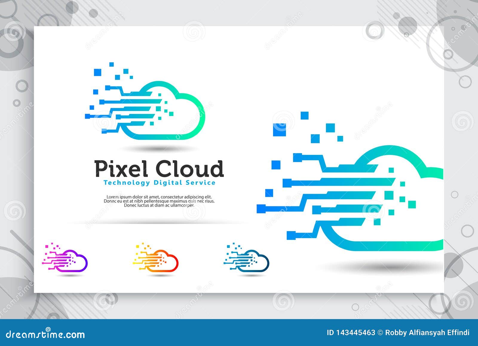Pixel Cloud Vector Logo with Simple and Modern Style Concept ...