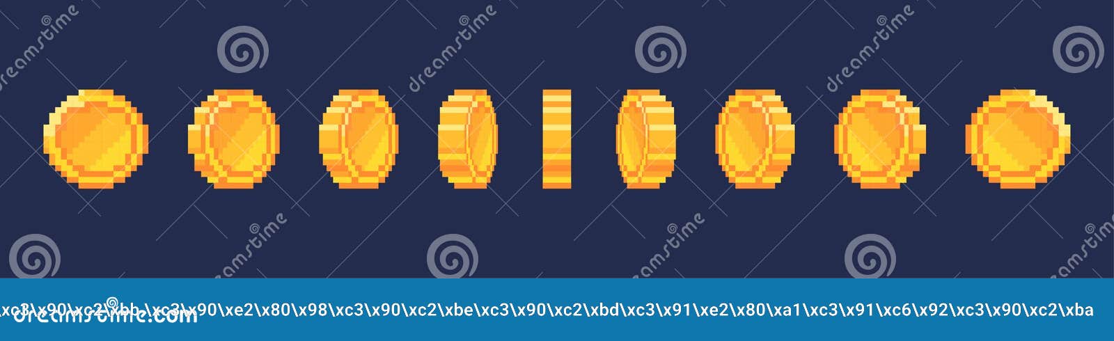 Pixel Art Coin Animation. Game Ui Golden Coins Rotation Stages, Pixel ... Pixel Art Coin Animation. Game Ui Golden Coins Rotation Stages, Pixel ...