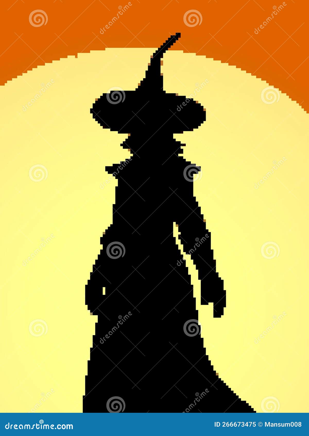 Pixel color of witch shape stock illustration. Illustration of pattern ...