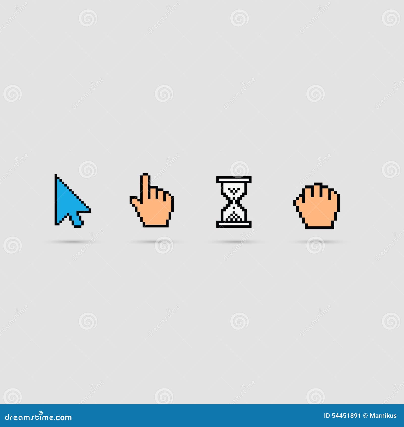 Pixel Colorful Cursors Icons Stock Illustration - Illustration of ...