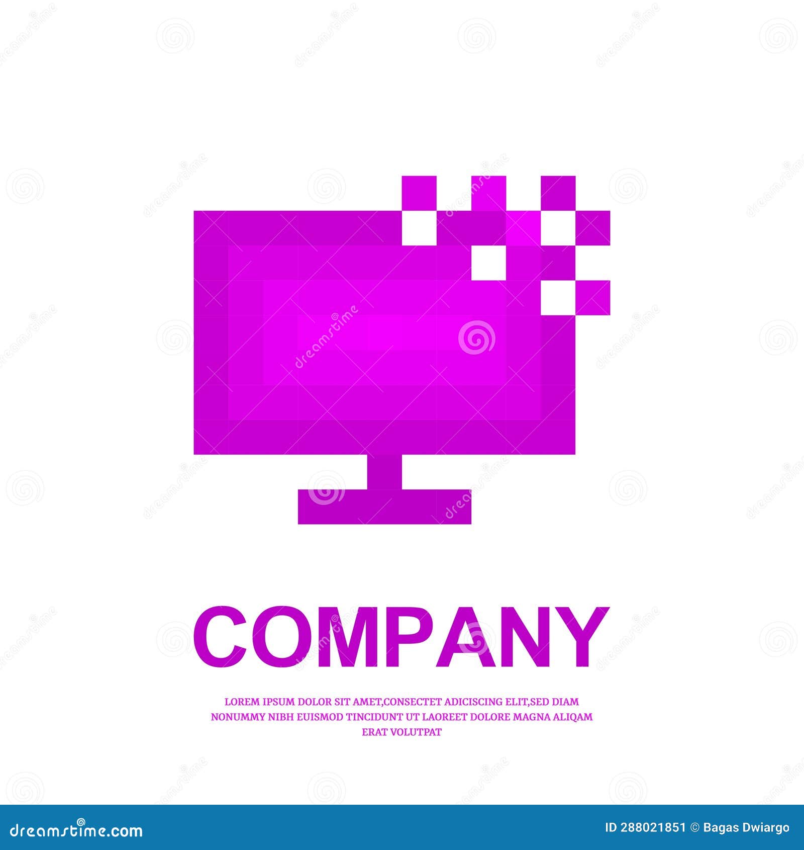 Pixel Combination with Television Graphic Vector Logo Stock ...