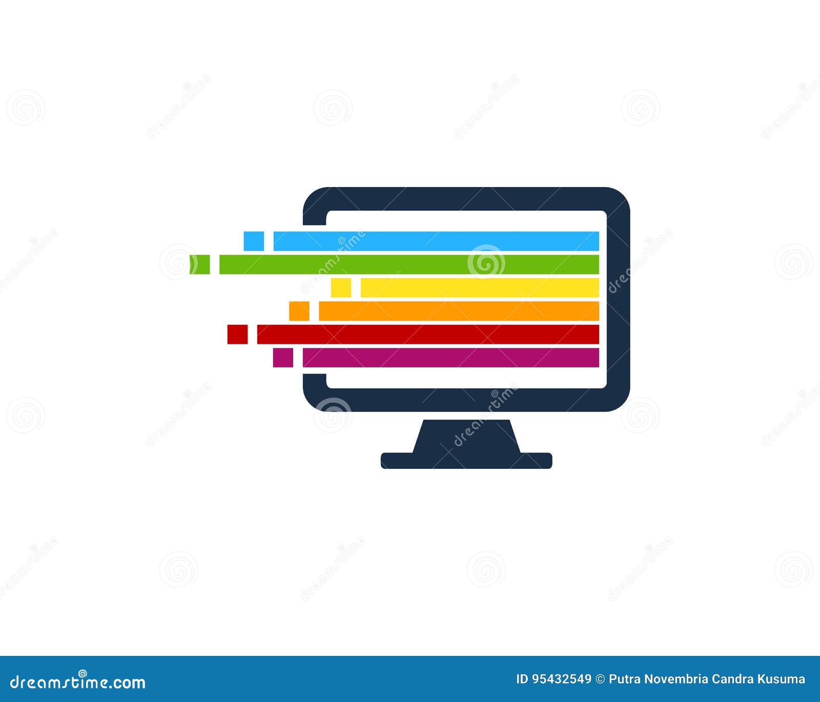 Pixel Computer Icon Logo Design Element Stock Vector - Illustration of ...