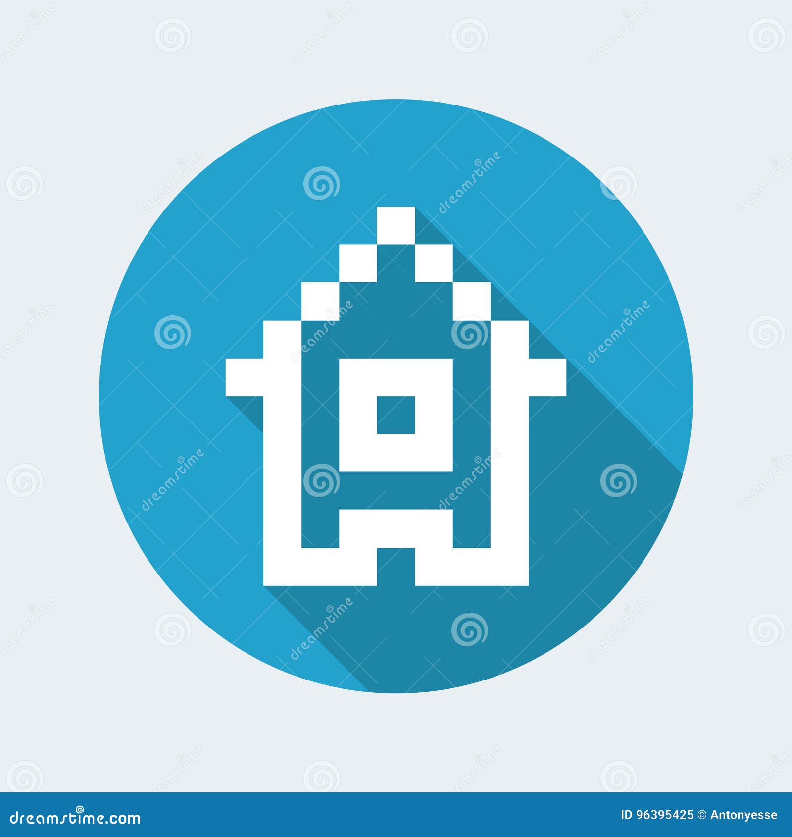 Pixel computer icon stock vector. Illustration of circle - 96395425
