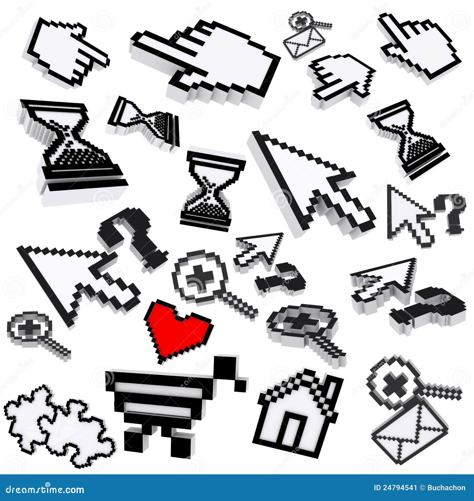 Pixel computer icons stock illustration. Illustration of digitally ...