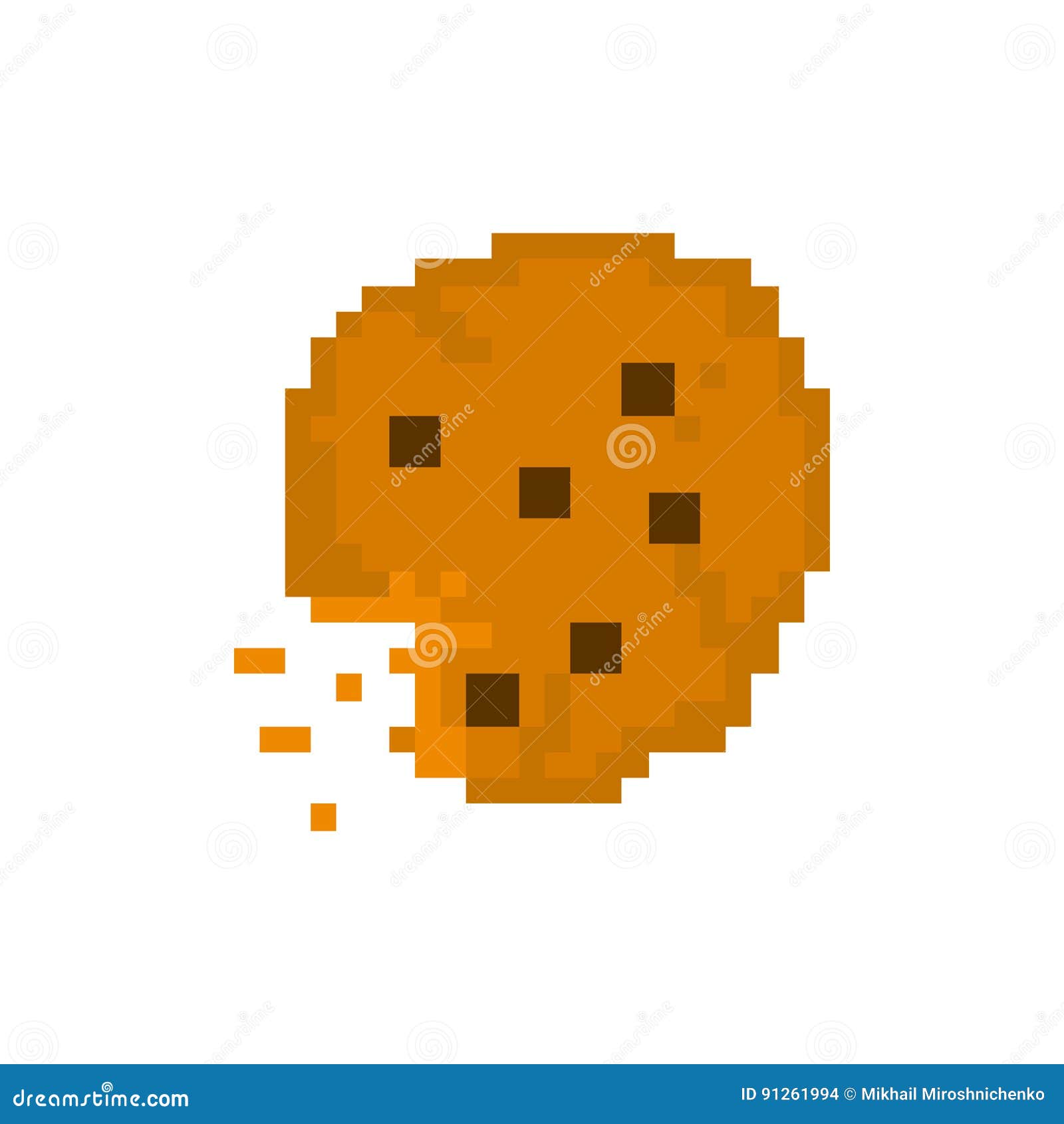 Pixel Cookies with Chocolate Stock Vector - Illustration of bakery ...