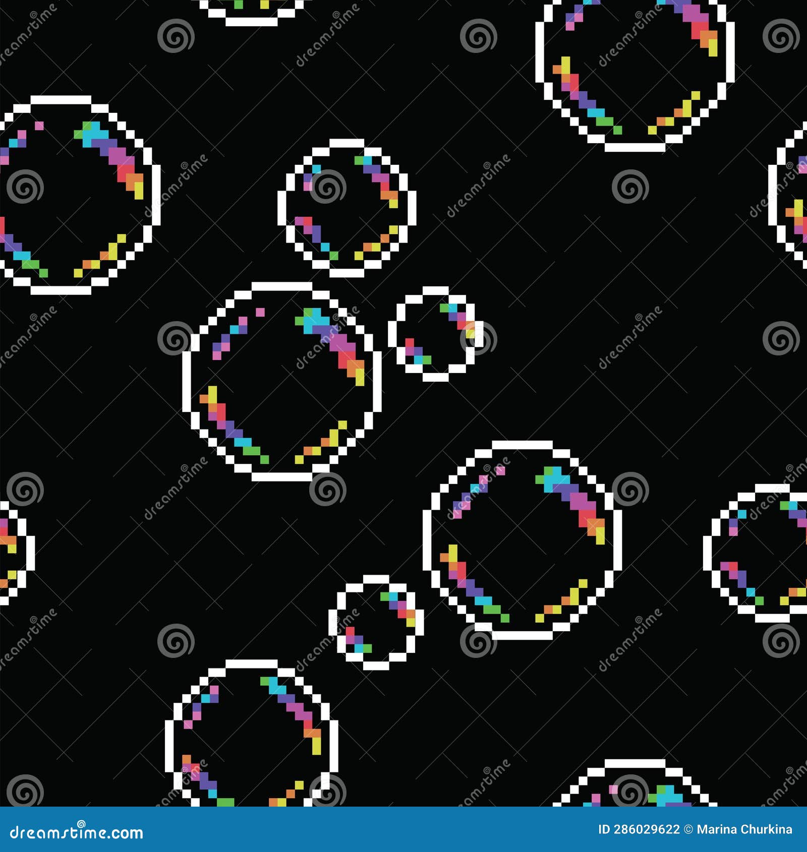 Pixel soap bubbles pattern stock vector. Illustration of flying - 286029622