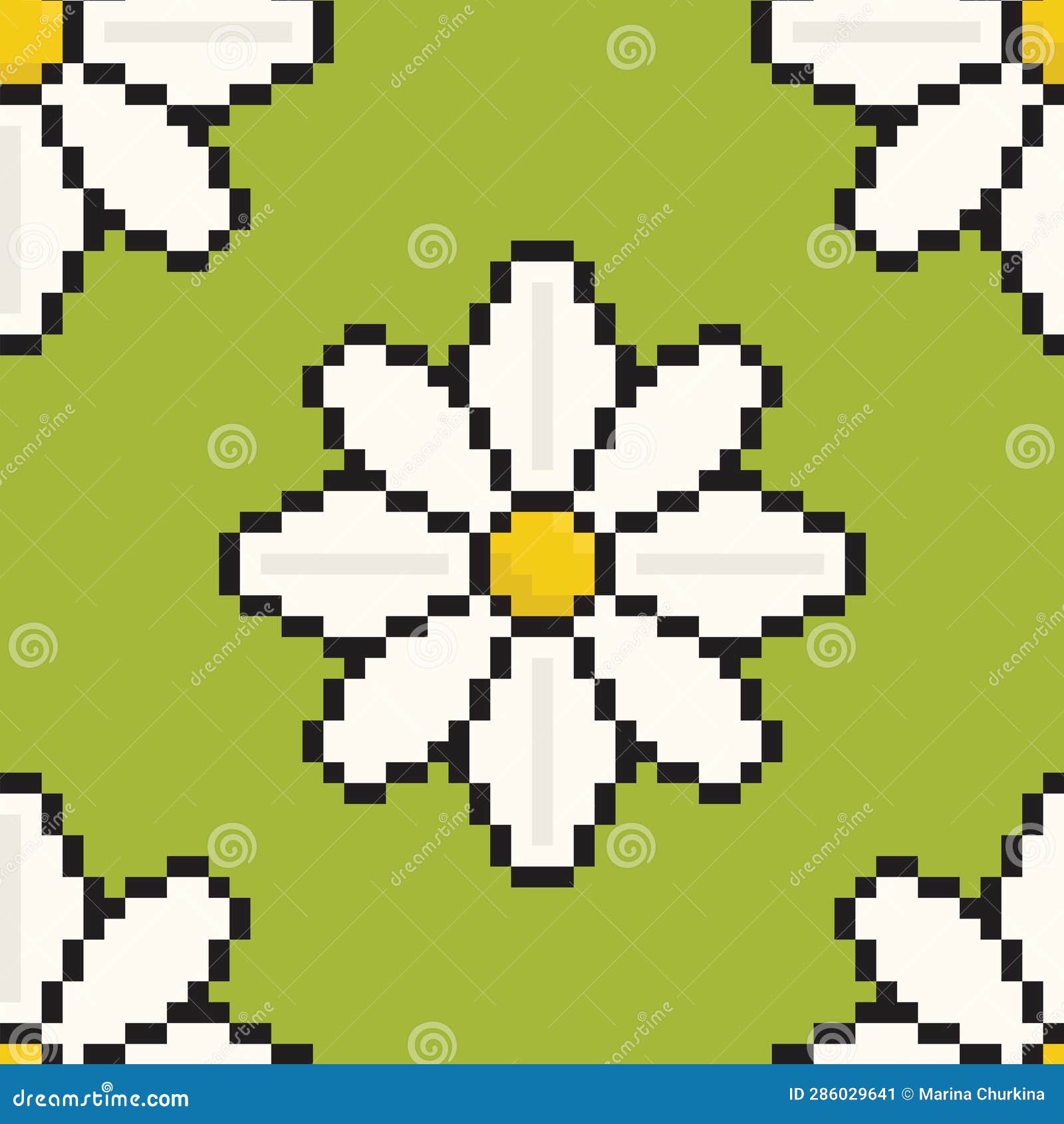 Daisy pixel art stock vector. Illustration of healthy - 286029641